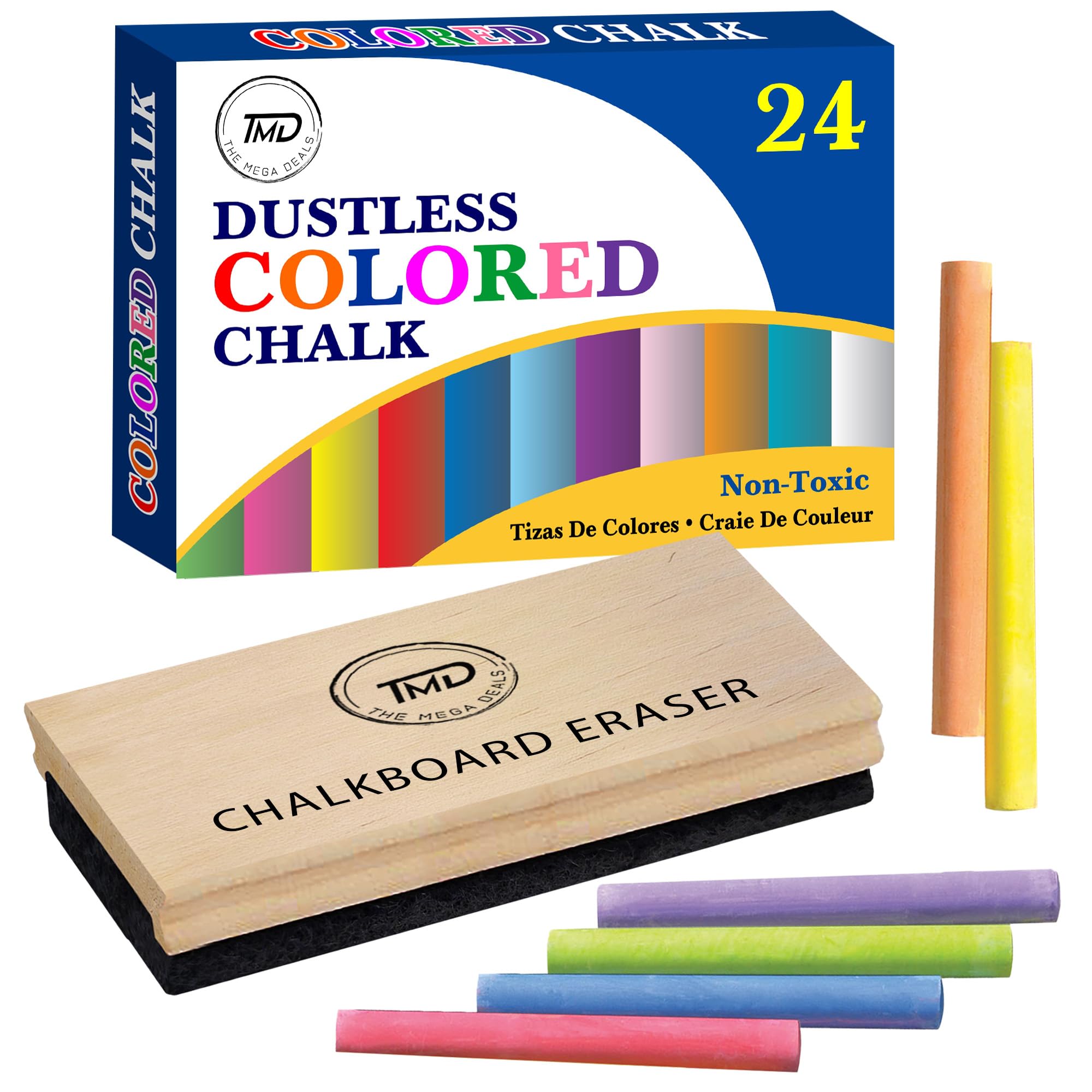 Amazon.com : The Mega Deals Chalk – 24 Pack Chalkboard Chalk With 1 ...