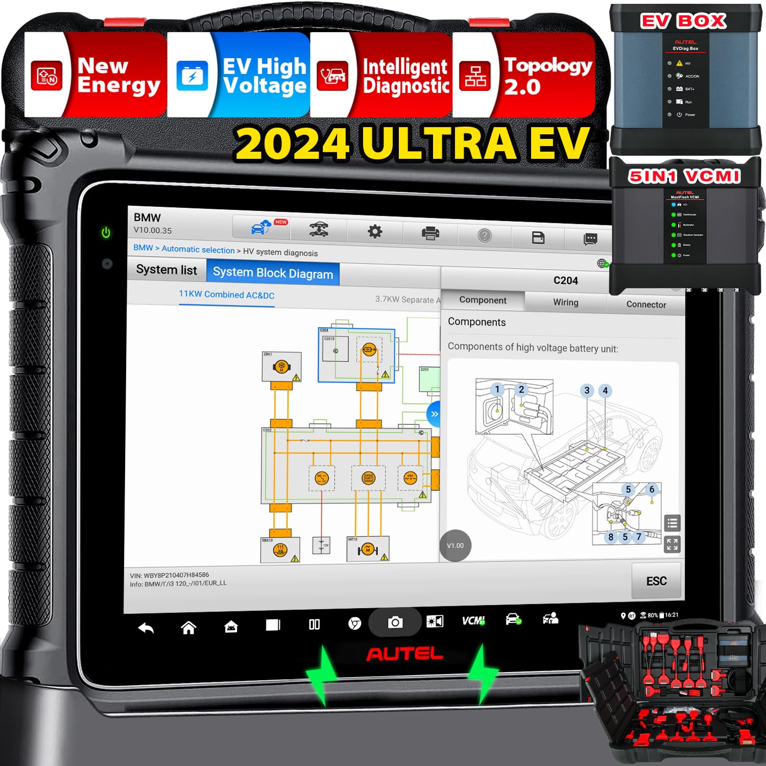 Buy Autel MaxiSys Ultra EV, 2024 Top EV Intelligent Diagnostic Scan ...