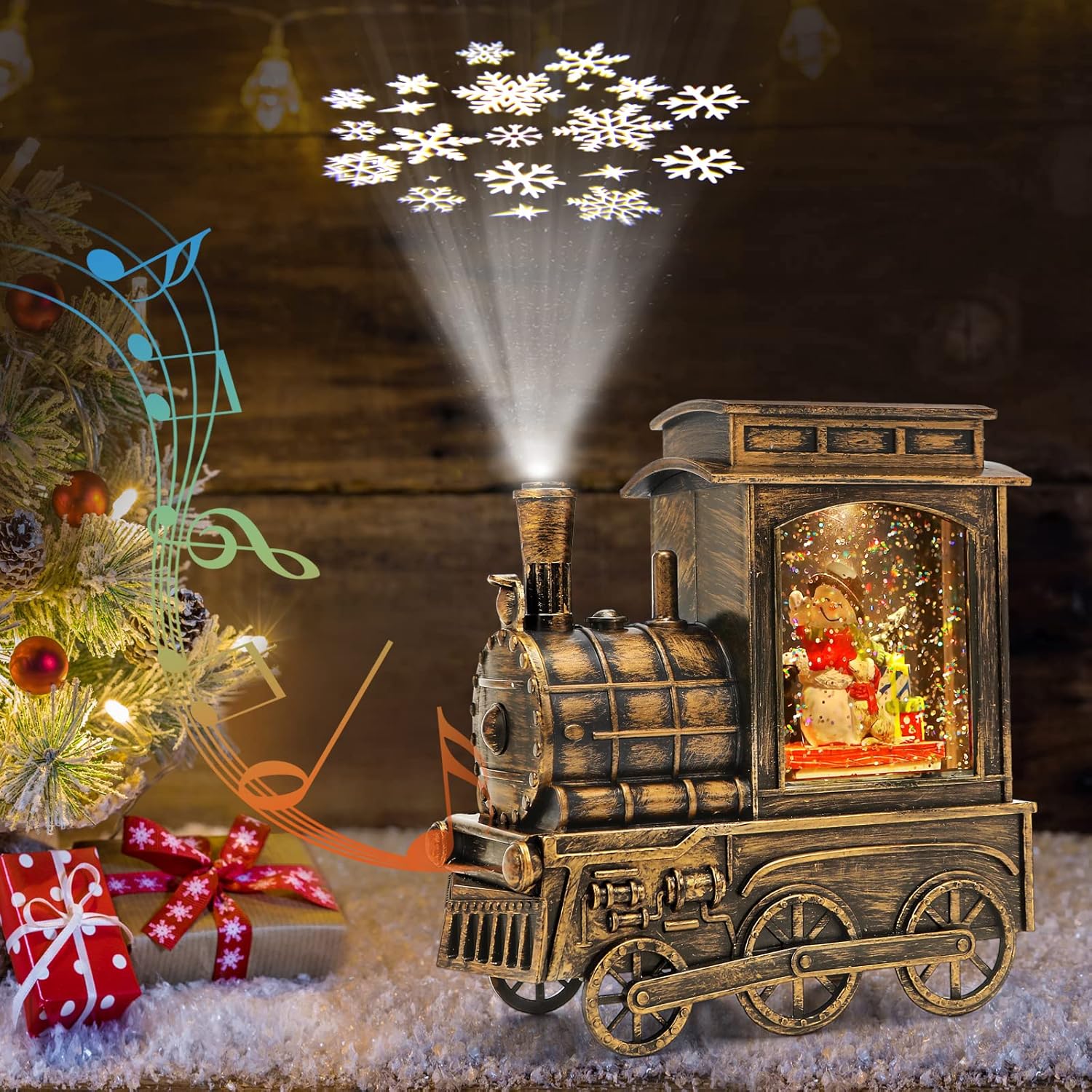 Amazon.com: Snow Globes Lantern Christmas Decor with Snowflake ...