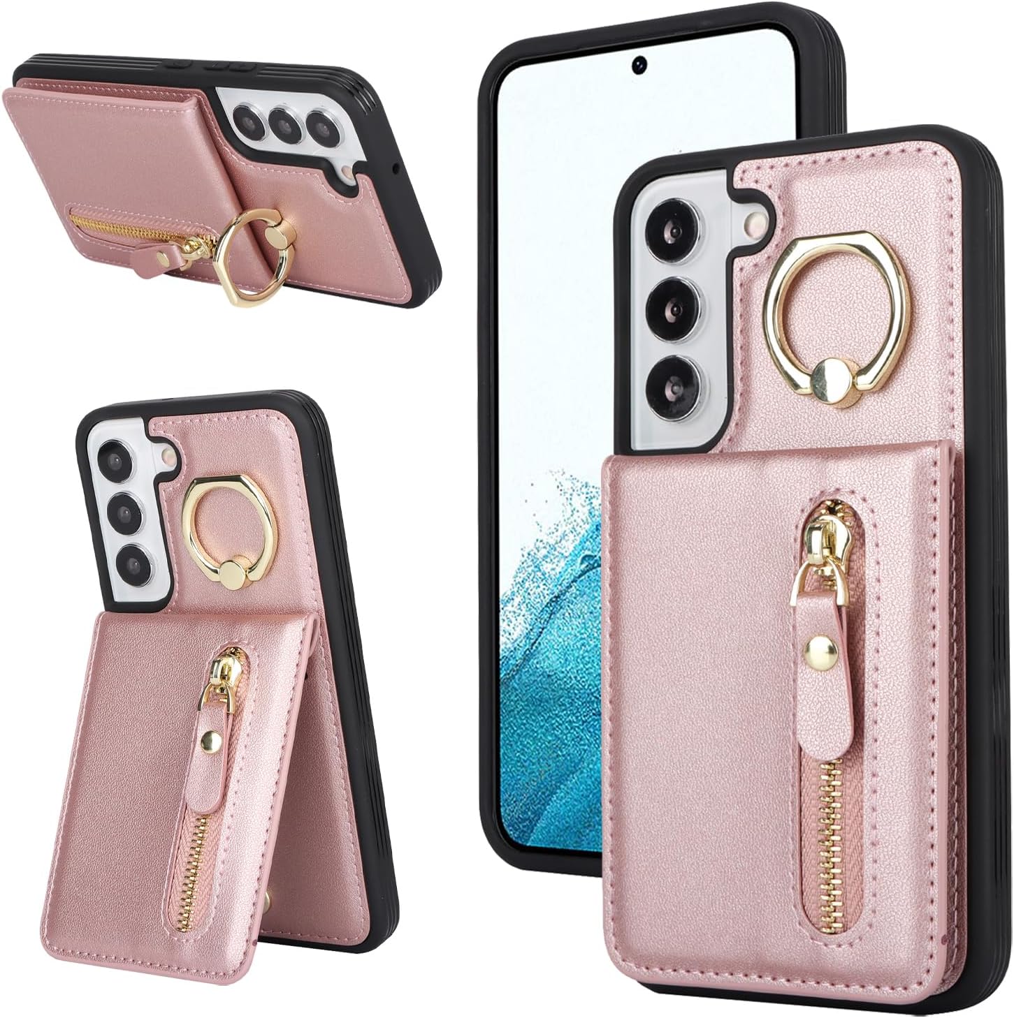 Amazon.com: DEYHU Samsung Galaxy S22 Case with Card Holder for Women ...