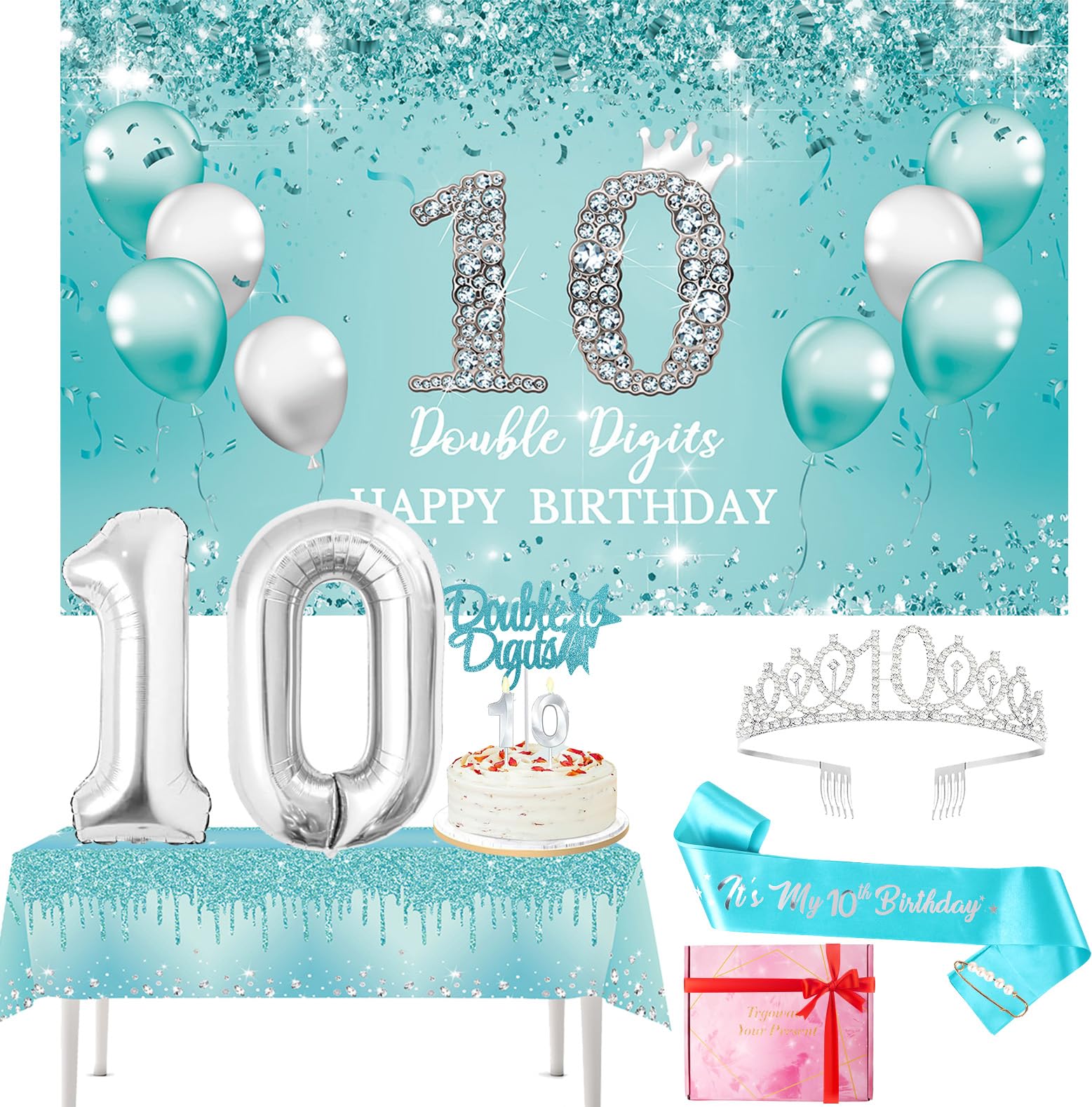 Amazon.com: Trgowaul 10th Birthday Decorations Party Set for Girls ...