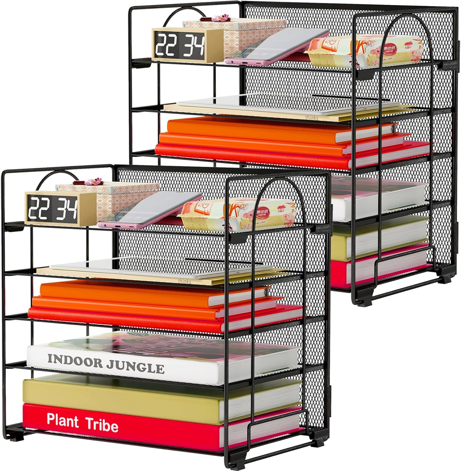 Amazon.com: Delifox 2 Pack 5 Tier Letter Tray Paper Organizer, Desk ...