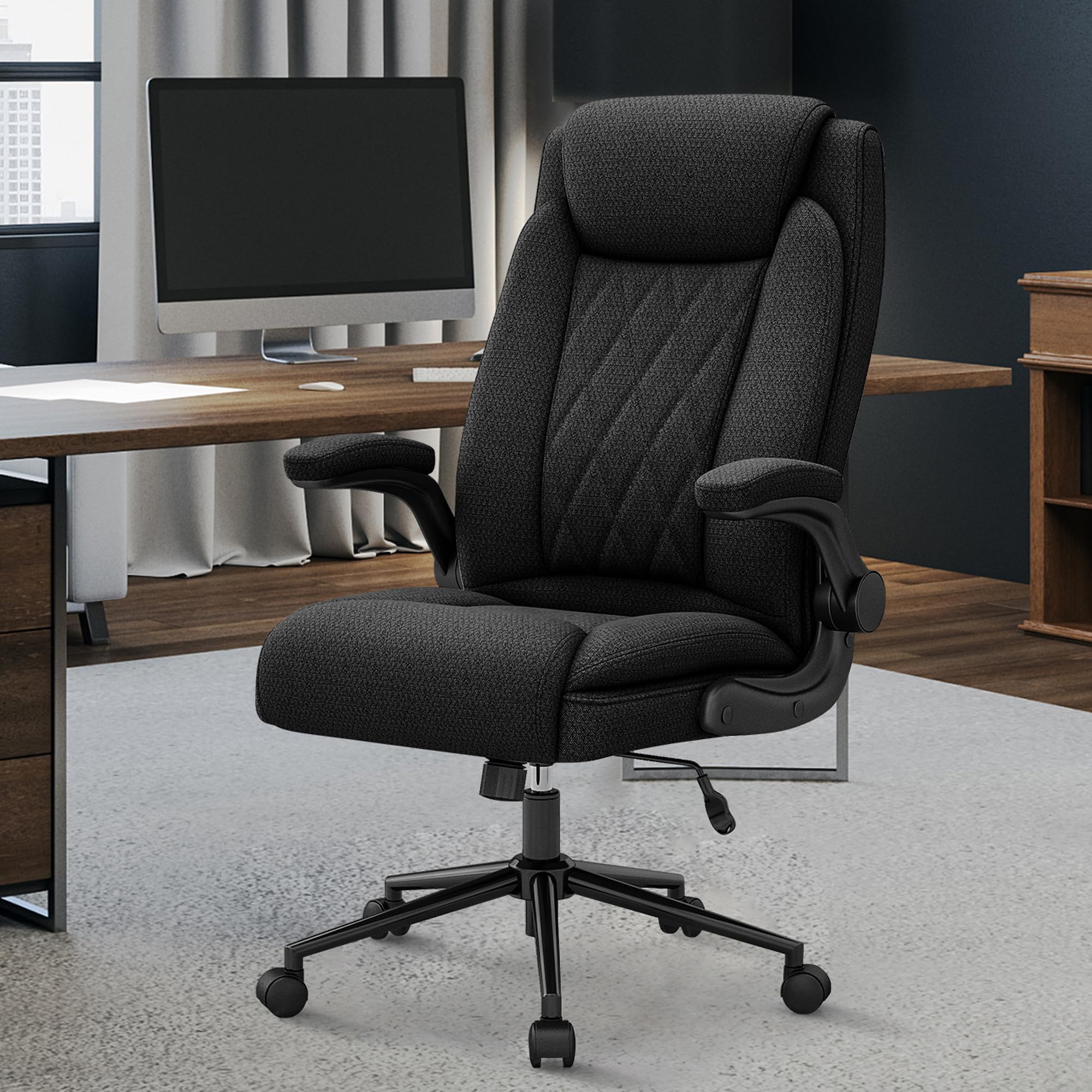 Amazon.com: Big and Tall Fabric Office Chair -500 lb Heavy Duty Office ...