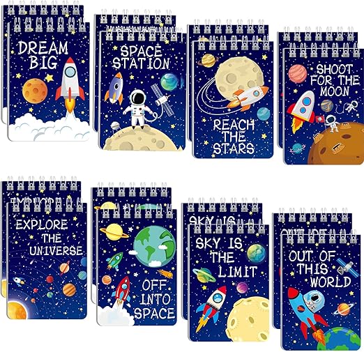 Amazon.com: Omlisca Outer Space Mini Notebook 16 Pack Space Party Favor ...