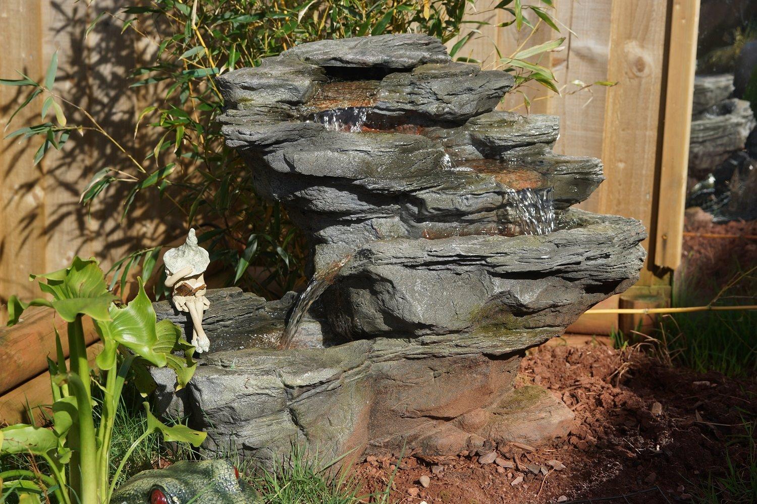 Primrose 65cm River Leap 4 Tier Stone Effect Cascading Garden Water ...