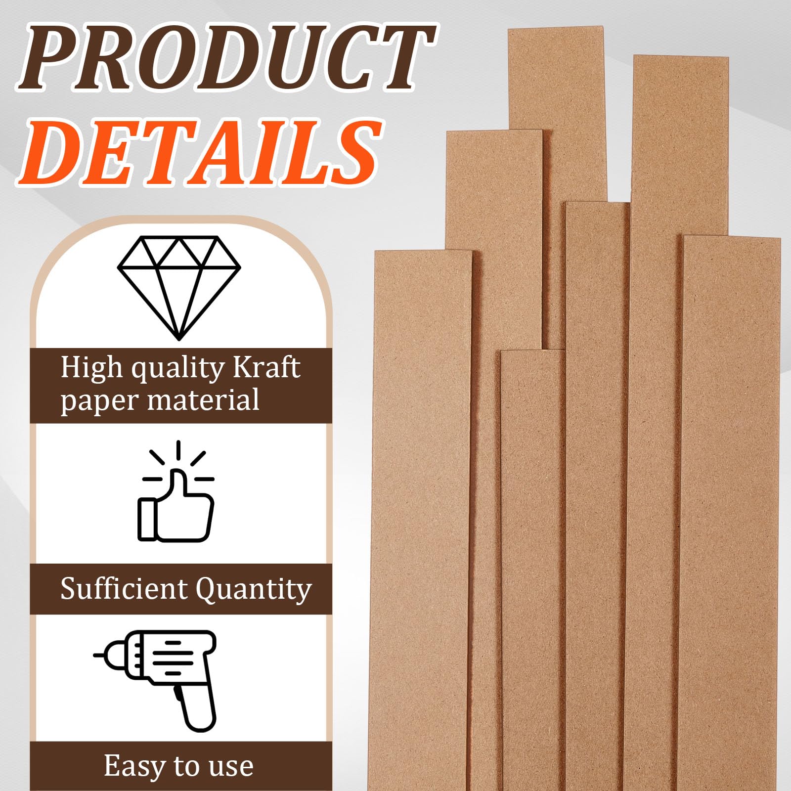 Seajan 100 Pcs 45 x 1-1/2 x 1/16 Inch Drywall Shims Cardboard Wallet ...