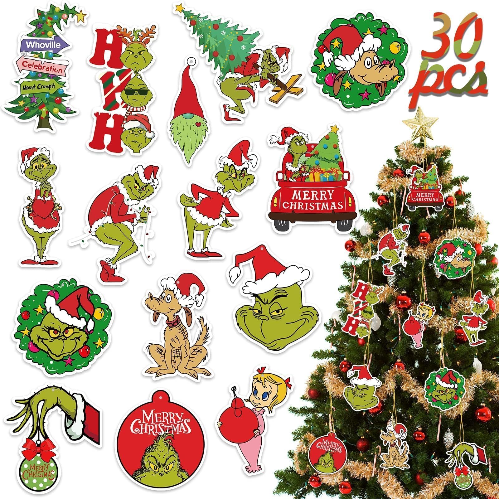 Amazon.com: 50 Pcs Christmas Cutouts Ornaments Colorful Christmas Ball ...