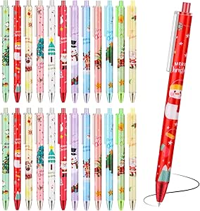 Amazon.com : Jetec 120 Pcs Christmas Pens Retractable Printing Pens ...