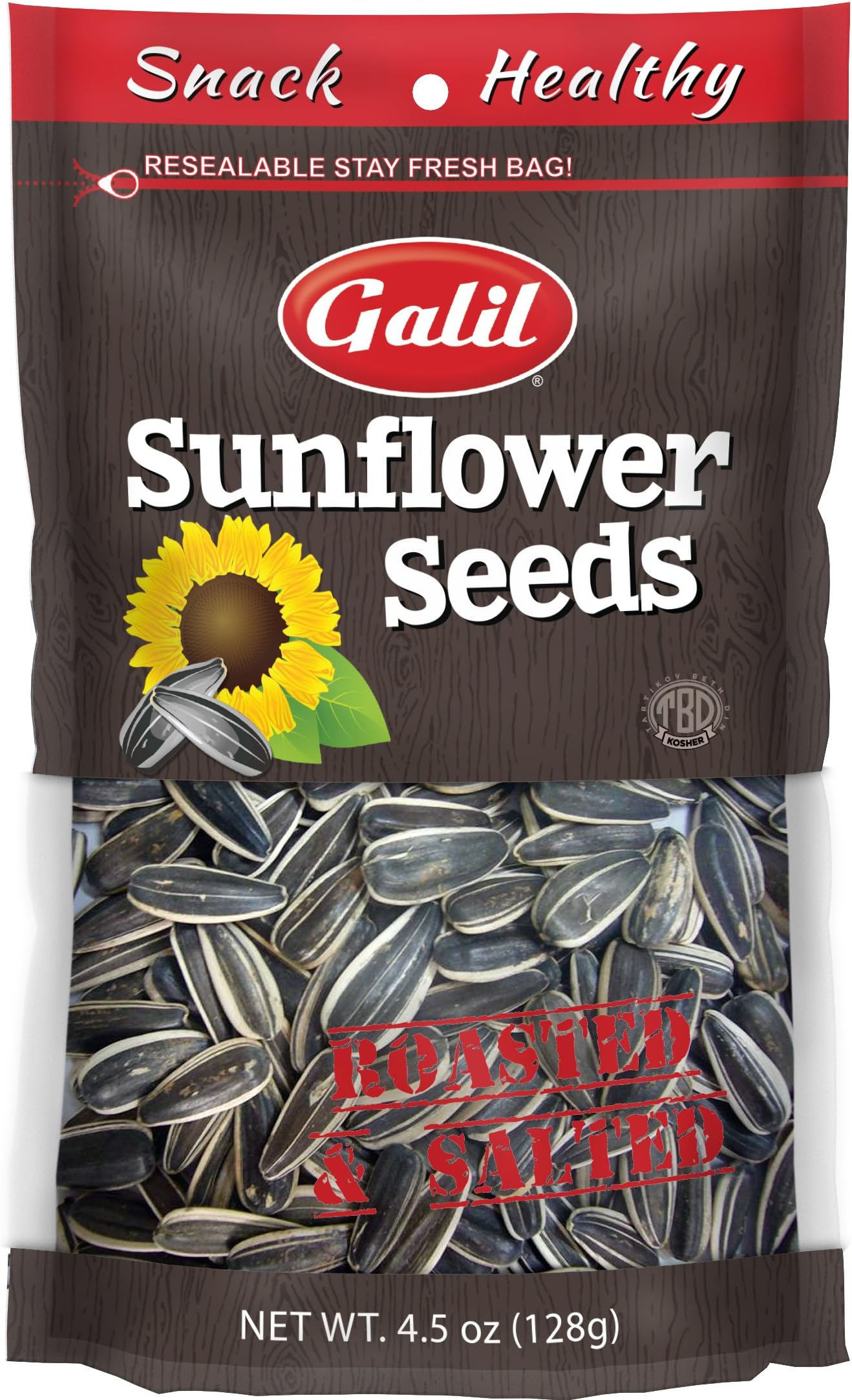 Amazon.com : Galil Sunflower Seeds Roasted & Salted, 4.5 Ounce (Pack of ...
