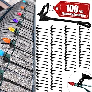 Amazon.com: Glooglitter 100 Pcs Ridge Clips Christmas Light Clips Roof ...