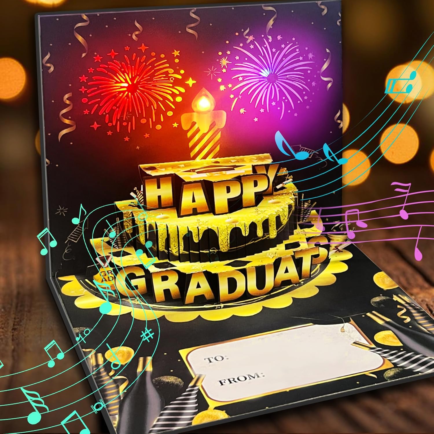 Amazon.com : Pop-Up Musical Graduation Card 2025 with Light, 3D Happy ...