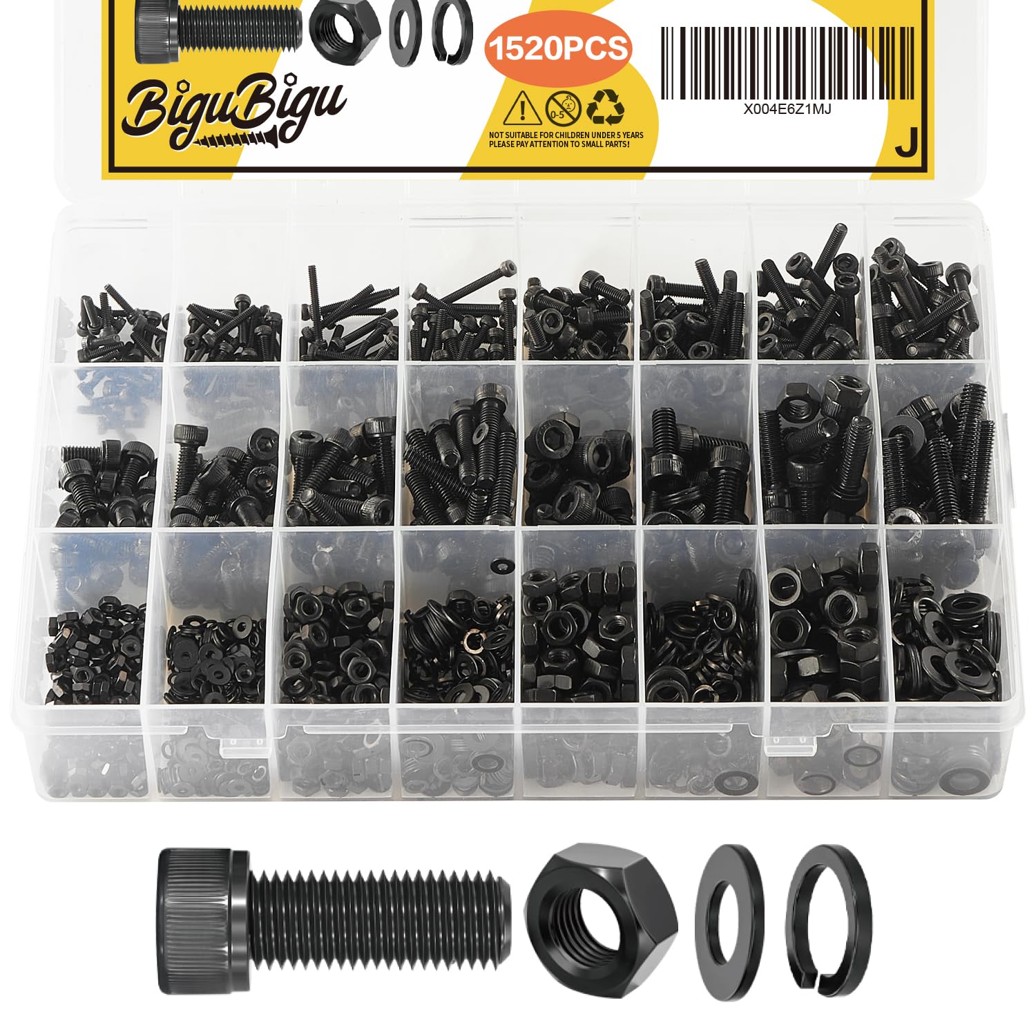 Snapklik.com : 1520PCS Metric Screw Assortment M2 M3 M4 M5, Grade 12.9 ...