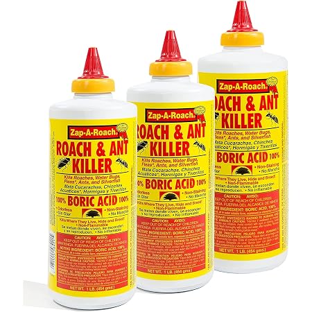 Amazon.com: Zap-A-Roach 2 Pk, Boric Acid Roach & Ant Killer NET Wt. 1 ...