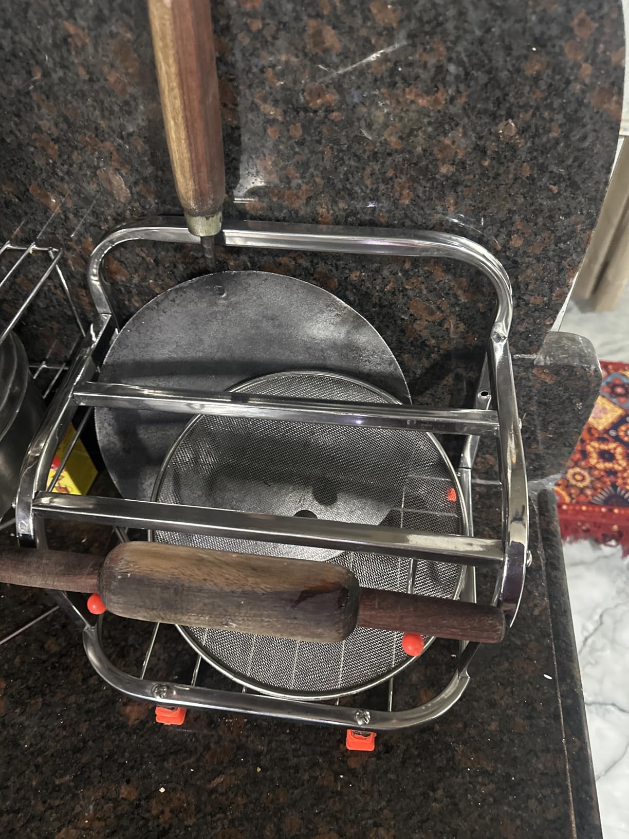 AB99 COLLECTION Stainless Steel tava chakla belan chimta Stand for ...