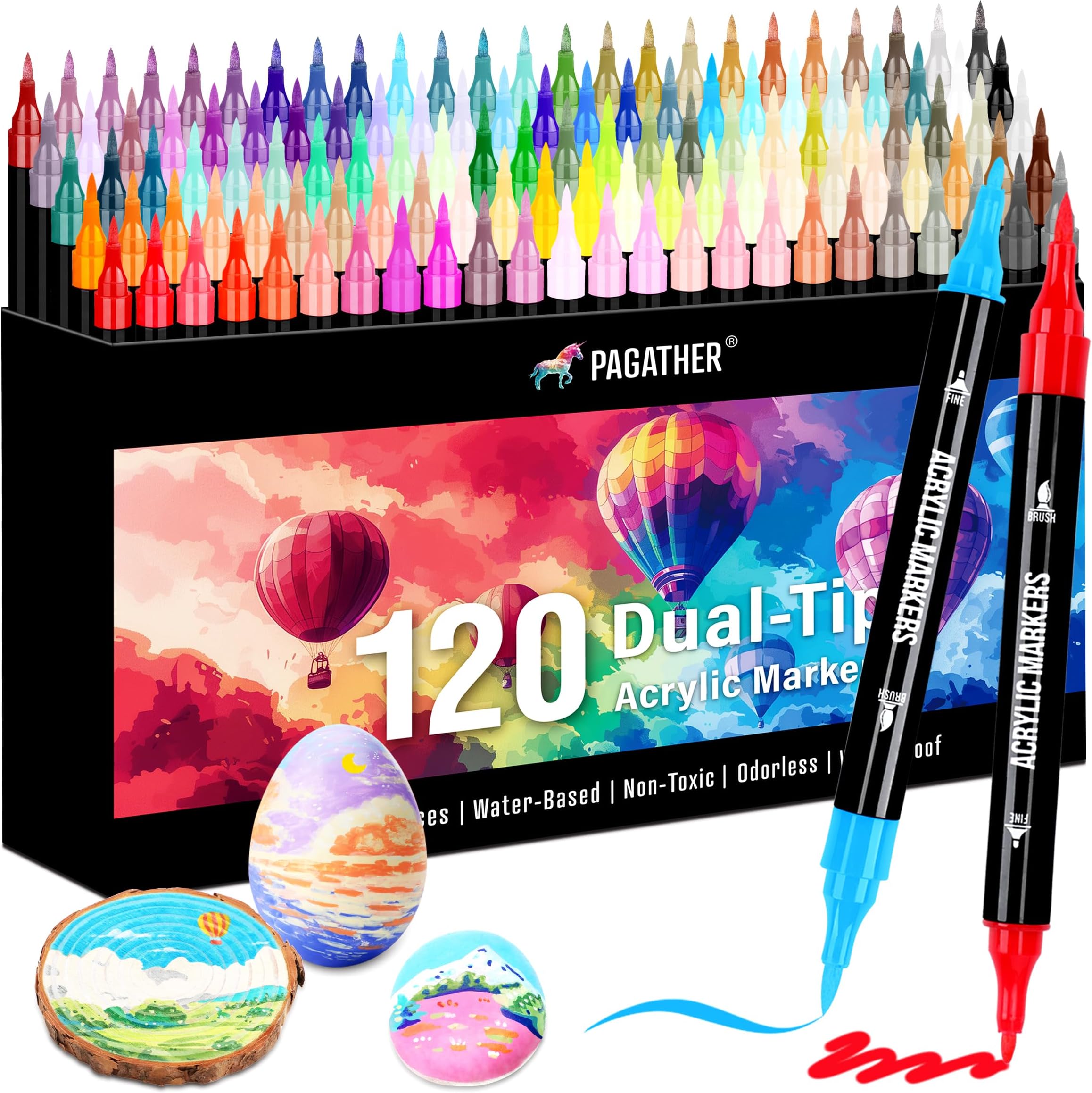 Amazon.com: Hoxida 96 Colors Acrylic Marker Pens - 48pcs Color Codes ...