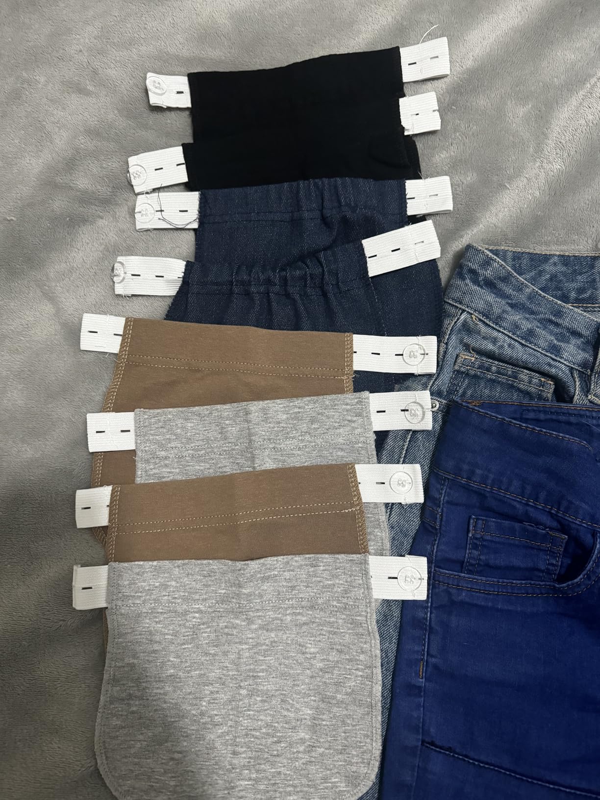 8 Pieces Adjustable Maternity Pants Extender Elastic Waistband Extender ...