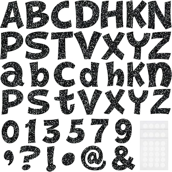 Amazon.com: 72 Pcs Glitter Cutout Bulletin Board Letters for Classroom ...