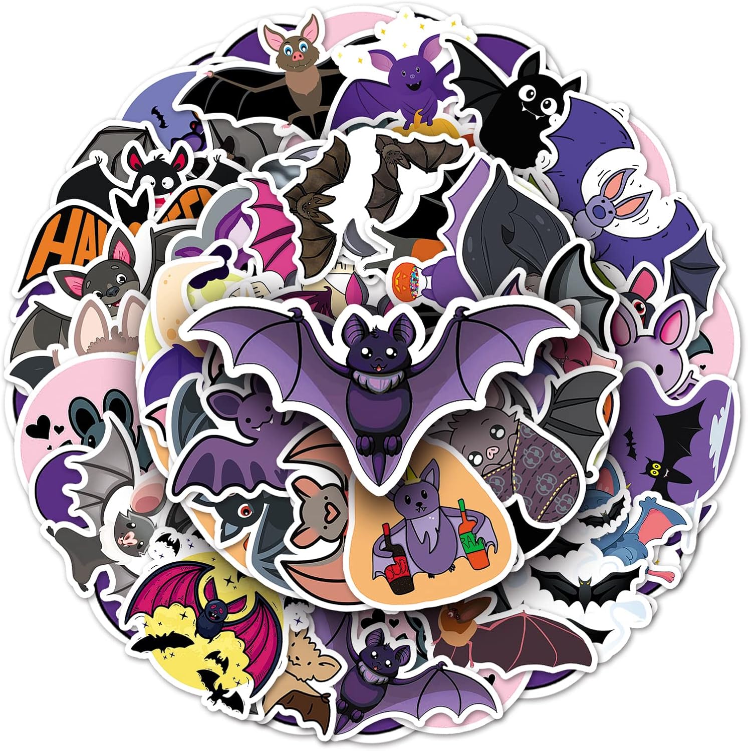 Amazon.com: Animals Stickers 50 Pcs Cute Cartoon Decals for Water ...