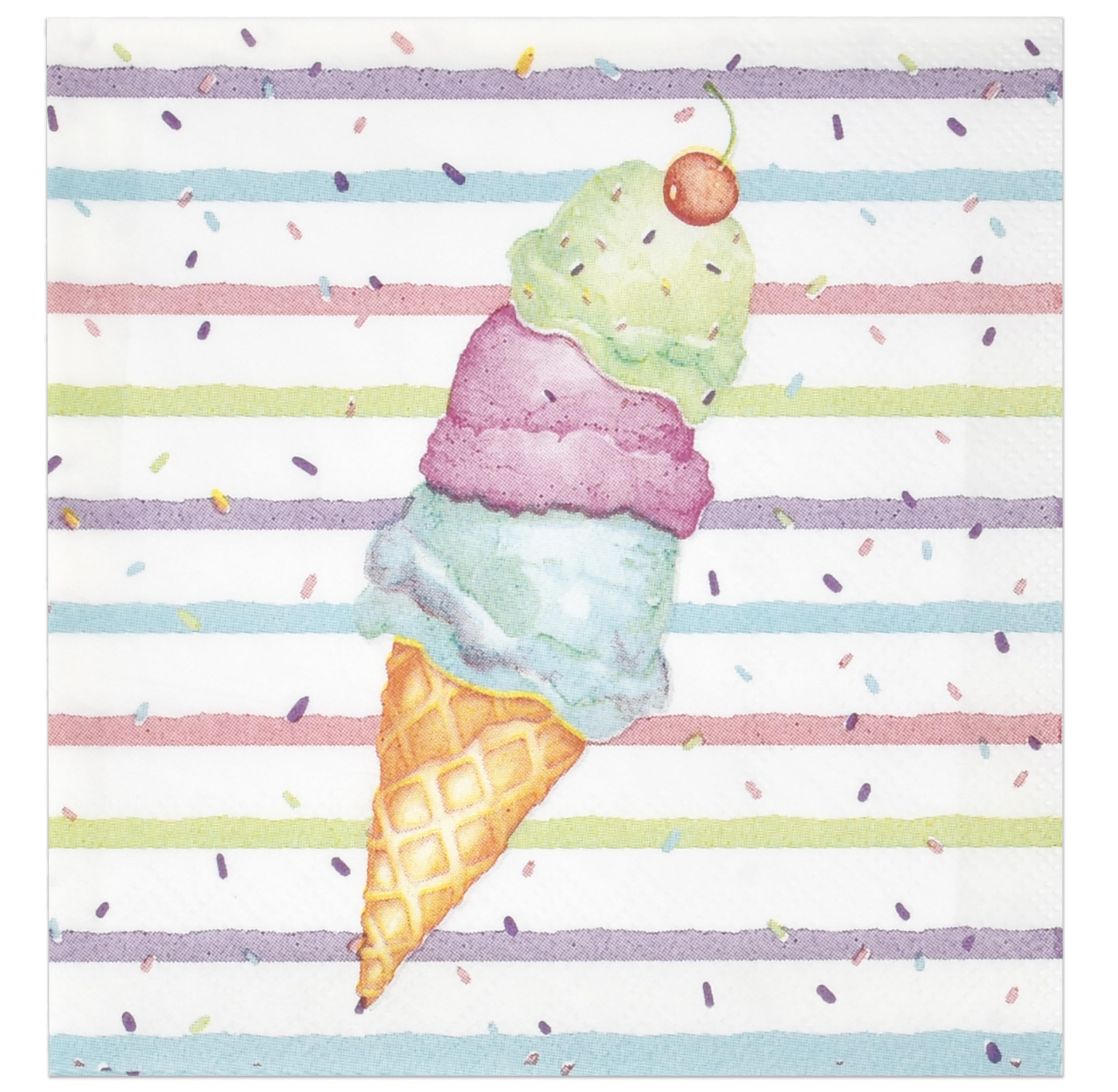 Amazon.com: Gift Boutique 100 Ice Cream Cone Napkins Cocktail Beverage ...