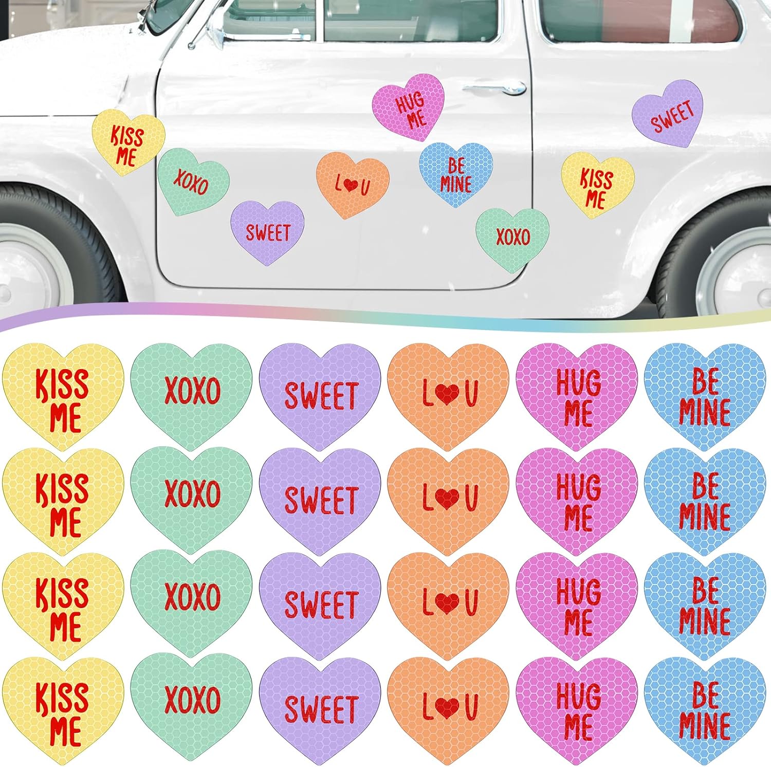 Amazon.com: 24 Pcs Valentine‘s Day Candy Heart Car Magnets Kit ...