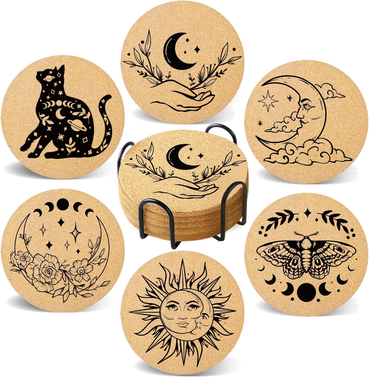 Amazon.com: Witchy Coasters for Drinks,Kitchen Witch Decor,Gothic Home ...