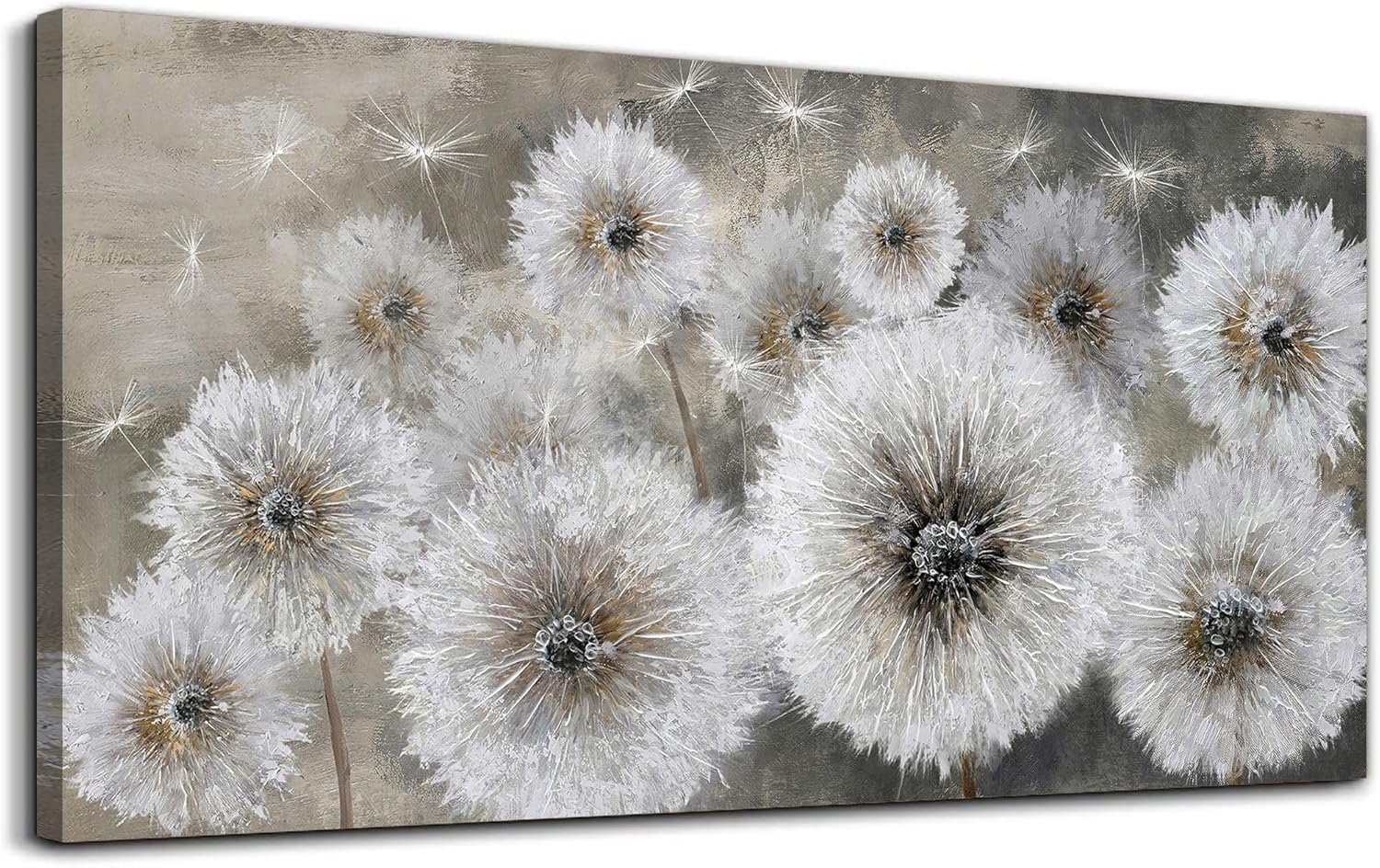 Amazon.com: KLAKLA Large Wall Art - Gray Dandelions Wall Decor - Wall ...