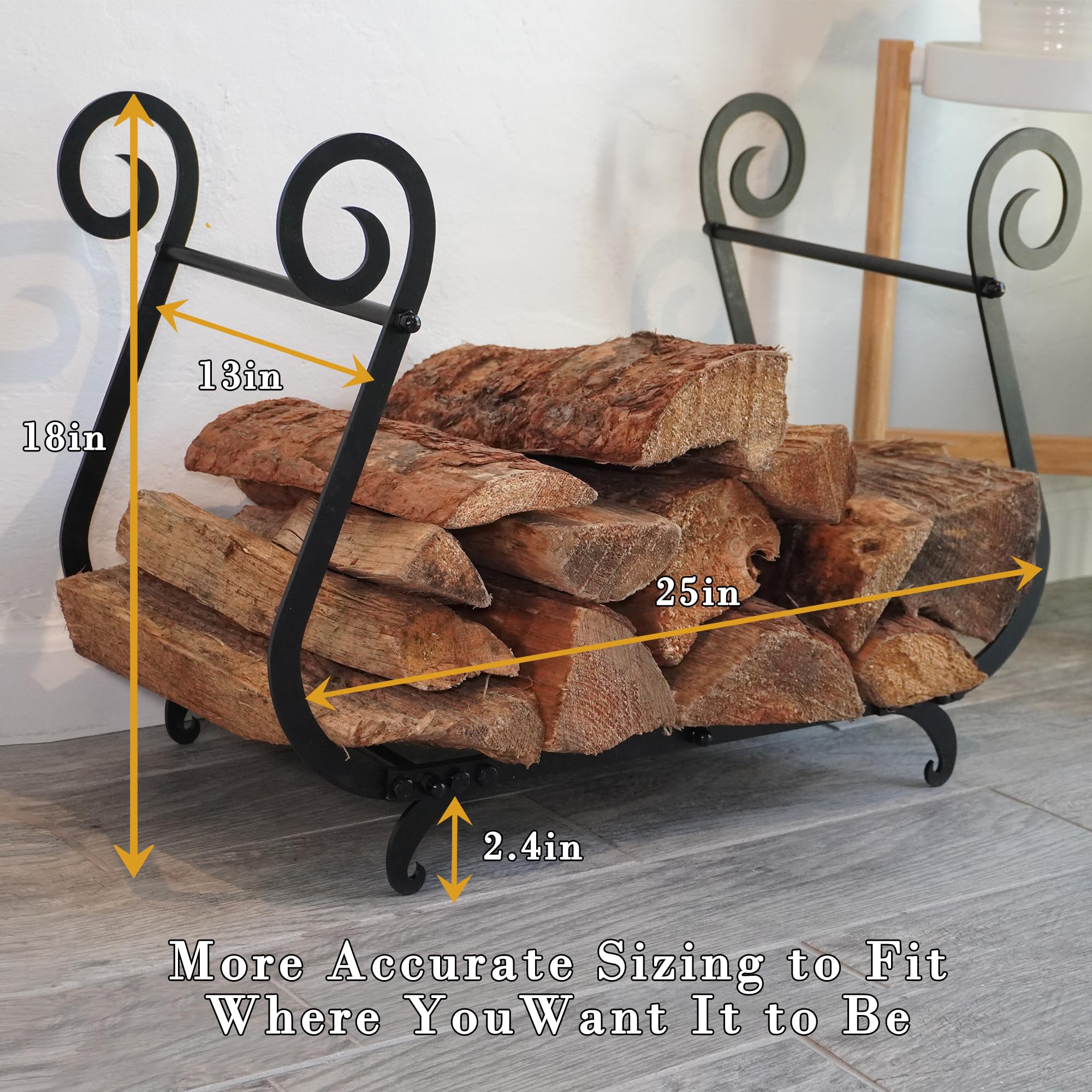 Snapklik.com : CKLT Firewood Rack Fireplace Log Holder For Firewood Storage