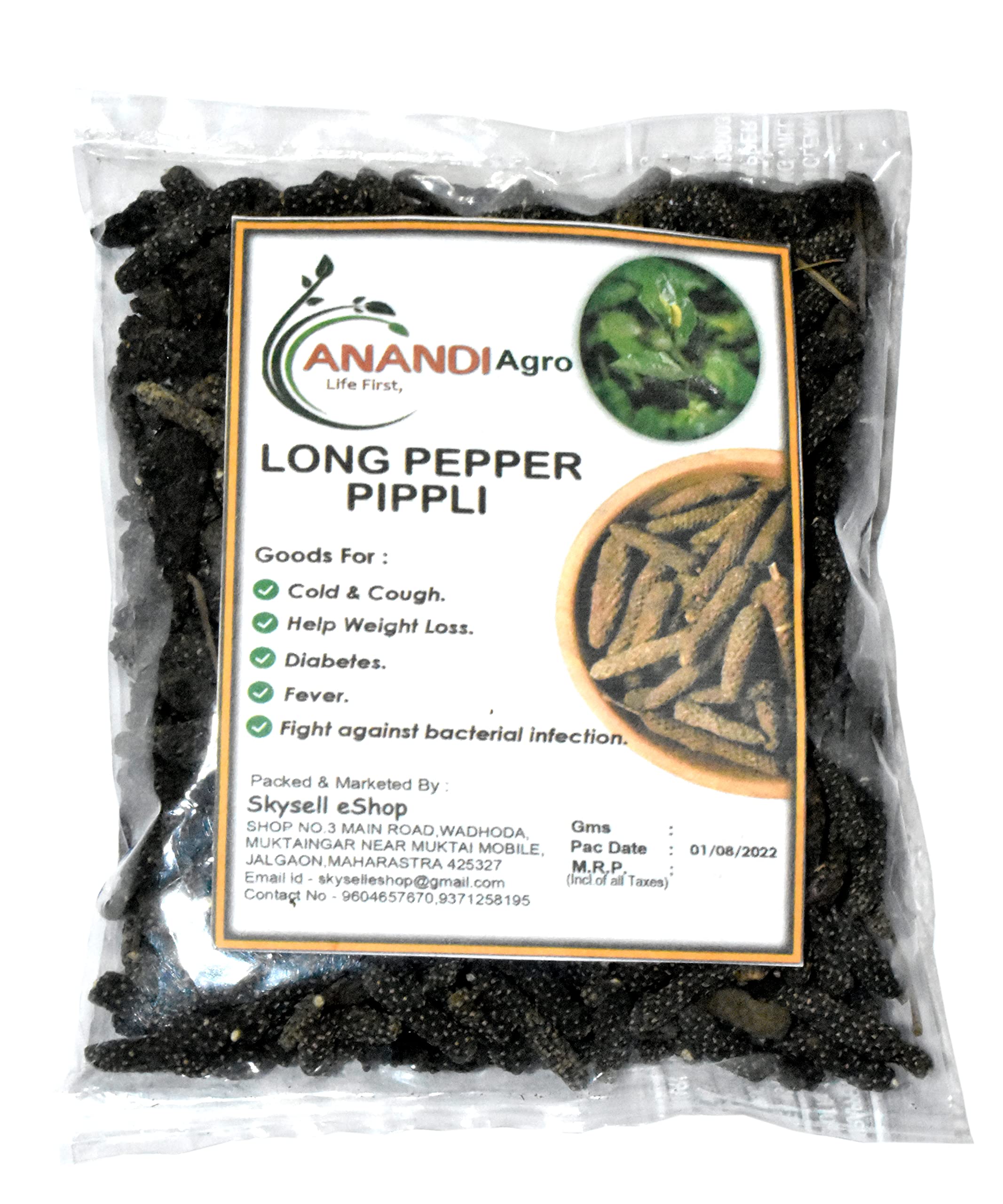 Buy Anandi Agro Long Pepper / Pippli / Pipli / Piper Longum (100g×1 ...