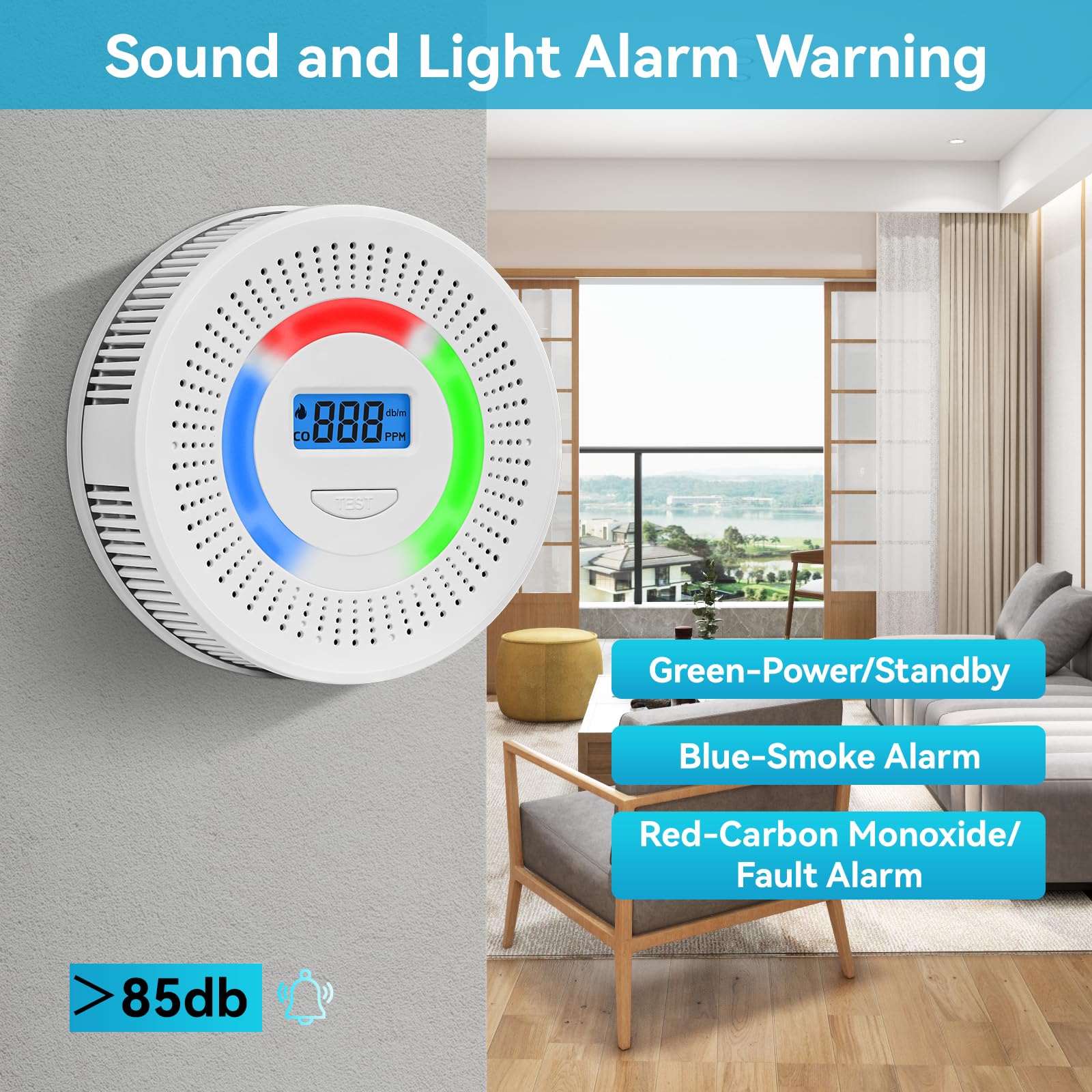 Battery Coreel Detector Carbon Monoxide Detector Combo With Digital ...