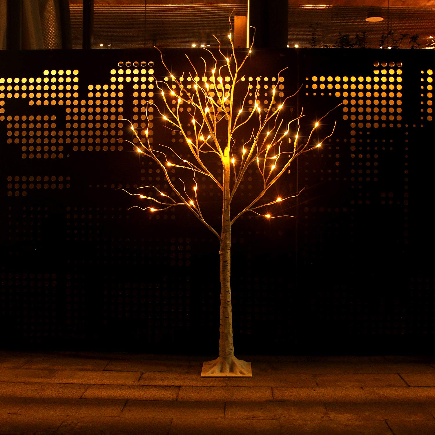 Fanshunlite Lighted Birch Tree 4 Ft 48 LED for Christmas Holiday Party ...