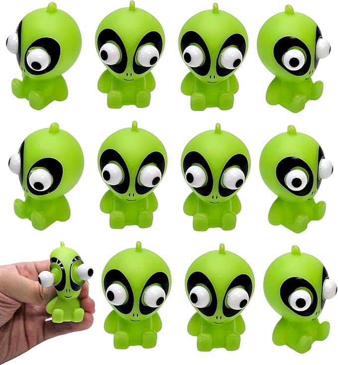 Amazon.com: Green Popping Eye Aliens (2 Inch) (12 Pack) Squeezable ...