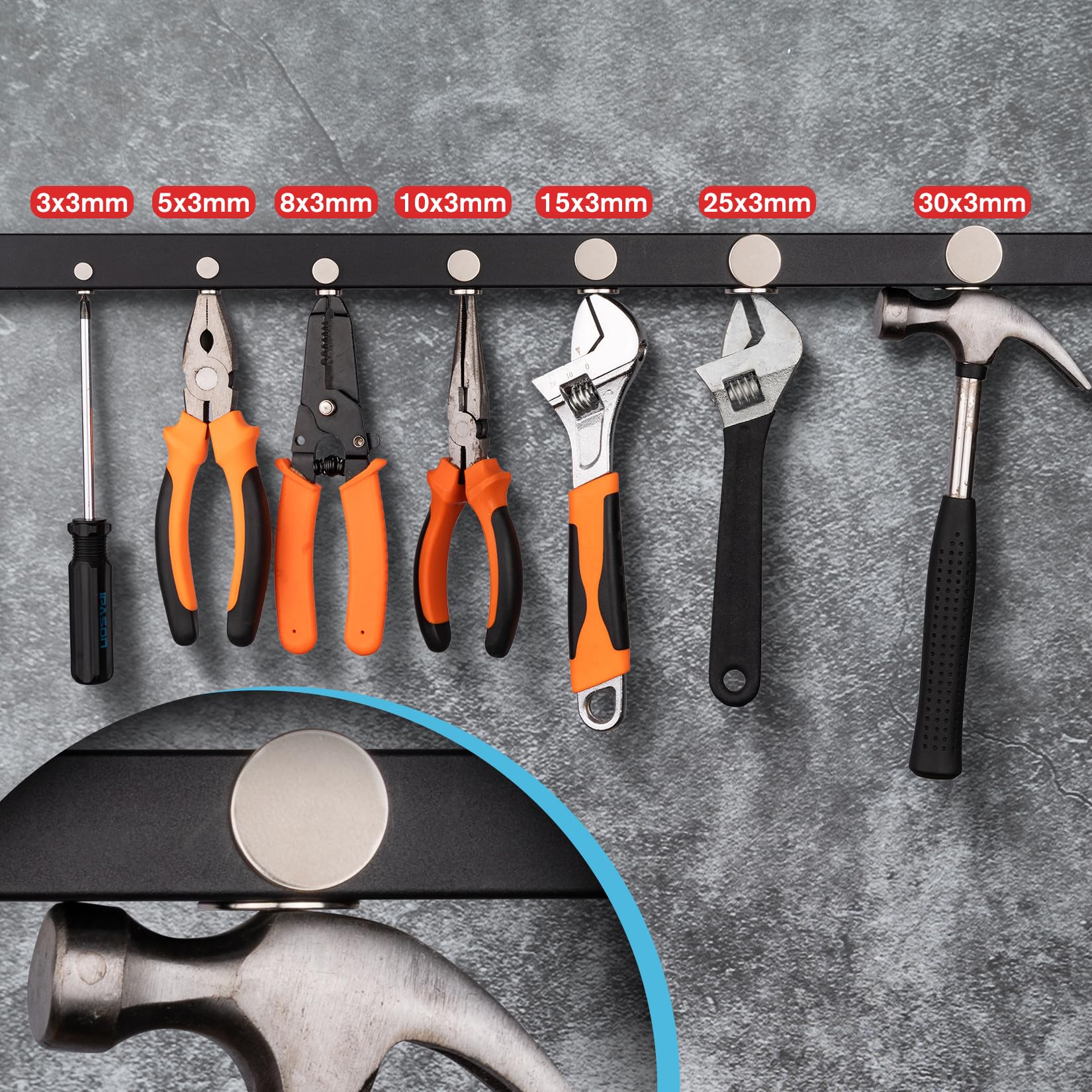 Snapklik.com : Junarter 100Pcs Multi-Use Small Magnets 8x3mm Fridge ...