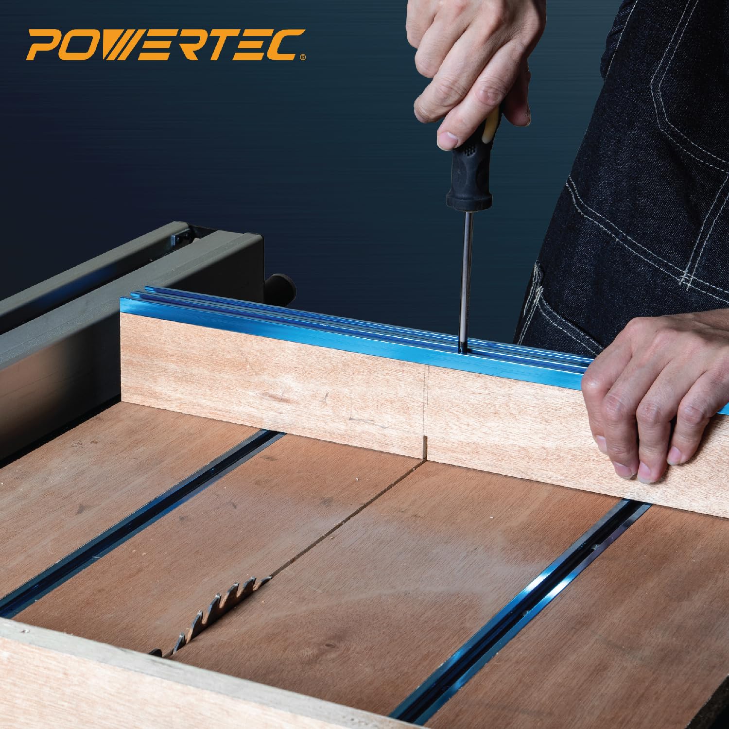 Snapklik.com : POWERTEC 71945 36" Double-Cut Profile Universal T-track