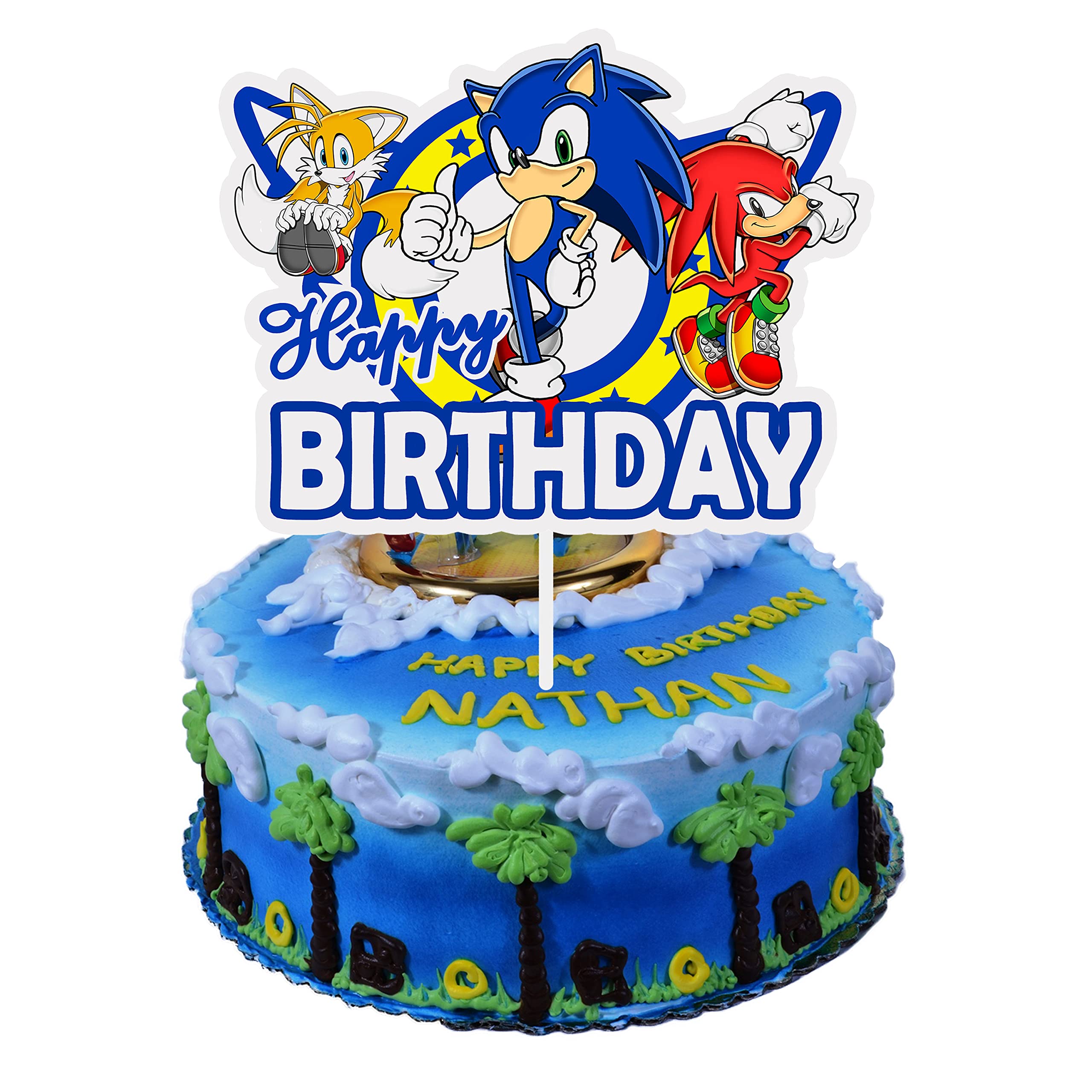 Buy Blue Hedgehog Happy Birthday Cake Topper Hedgehog Birthday Party 
