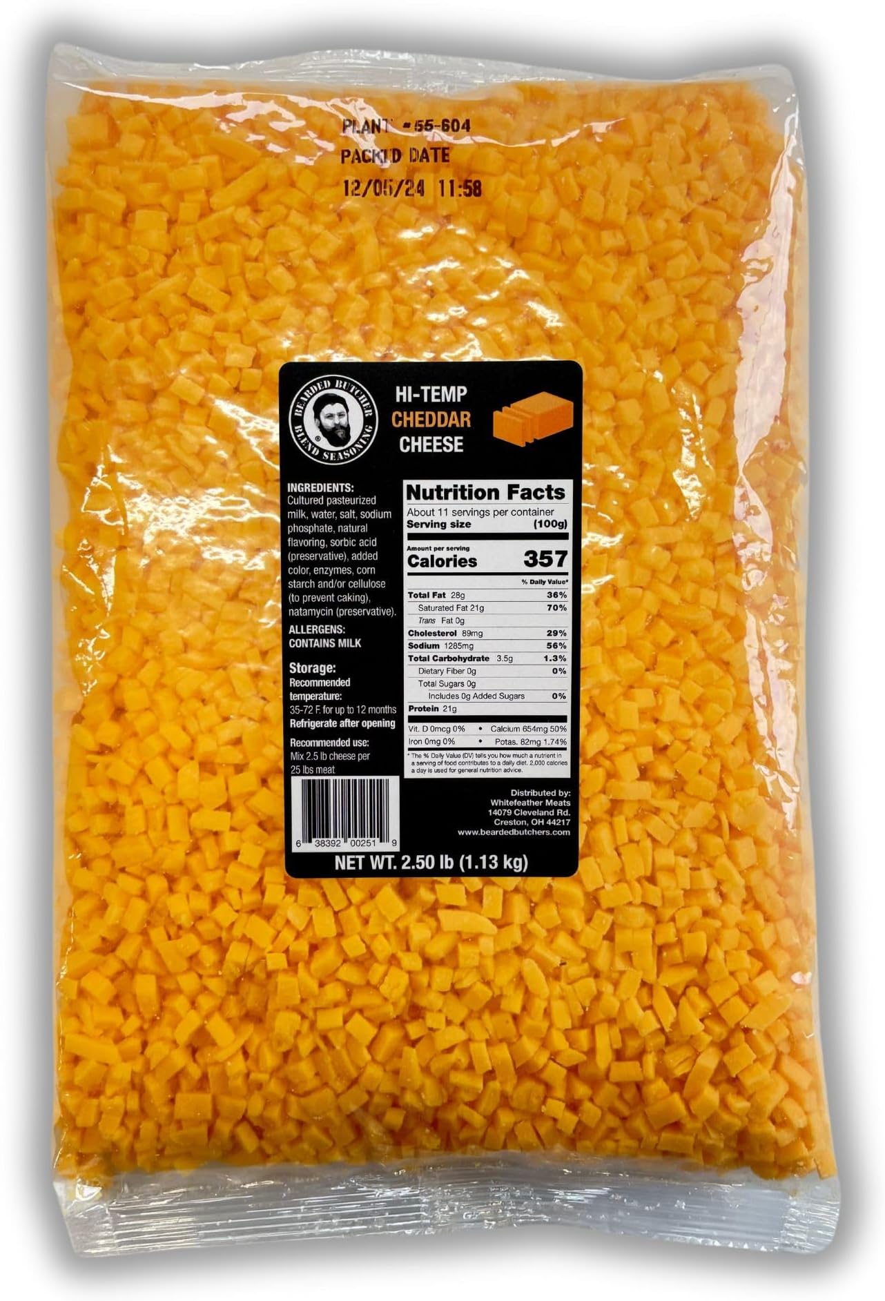 Amazon.com: Prompt Prep High Temperature Diced Yellow Cheddar Cheese, 5 ...