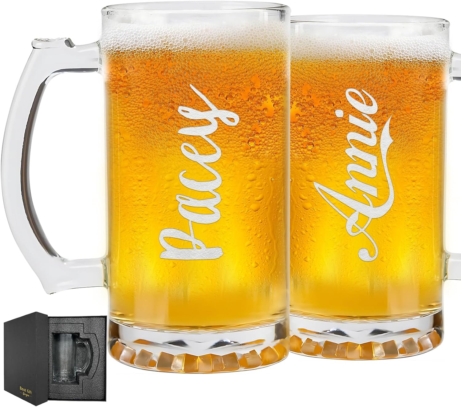 Amazon.com | Custom Beer Mug 18/35oz Personalized Engraved Beer Glass ...