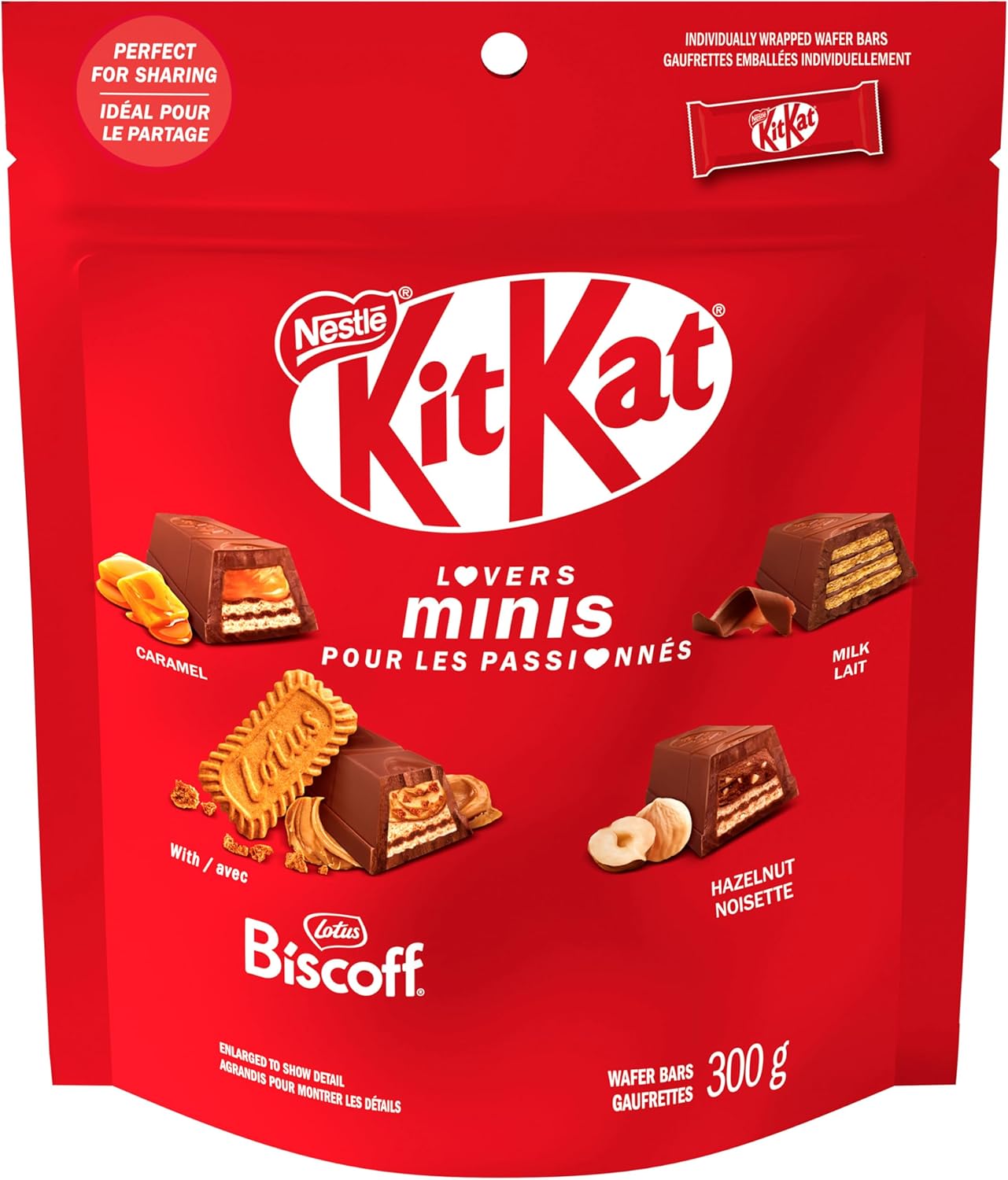 KIT KAT Lovers Minis, Caramel, Lotus Biscoff, Hazelnut & Milk Assorted ...