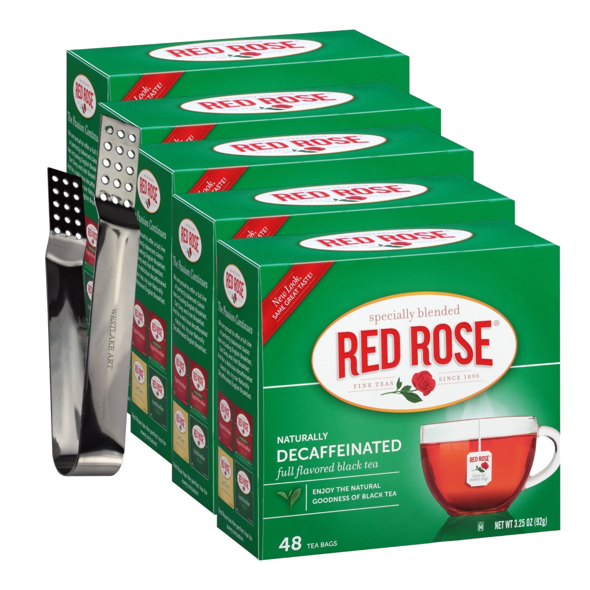 Amazon.com : Red Rose Tea Black Tea Bags, 48 Count, Bundled With Silver ...