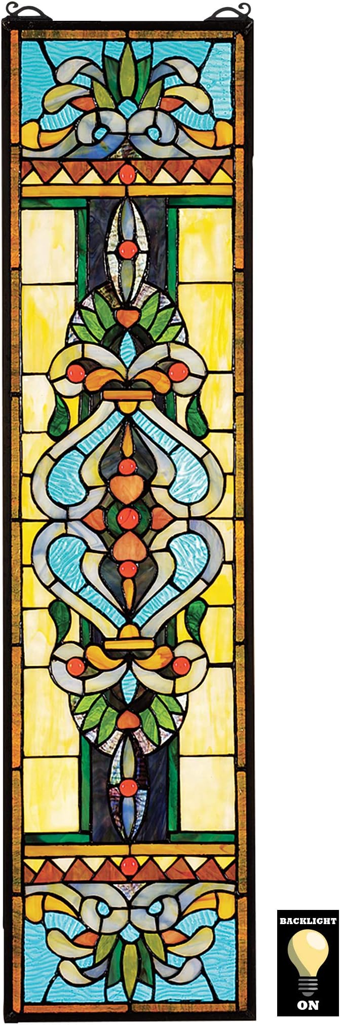 Amazon.com: Yogoart 32 Inch Width Horizontal Stained Glass Window ...