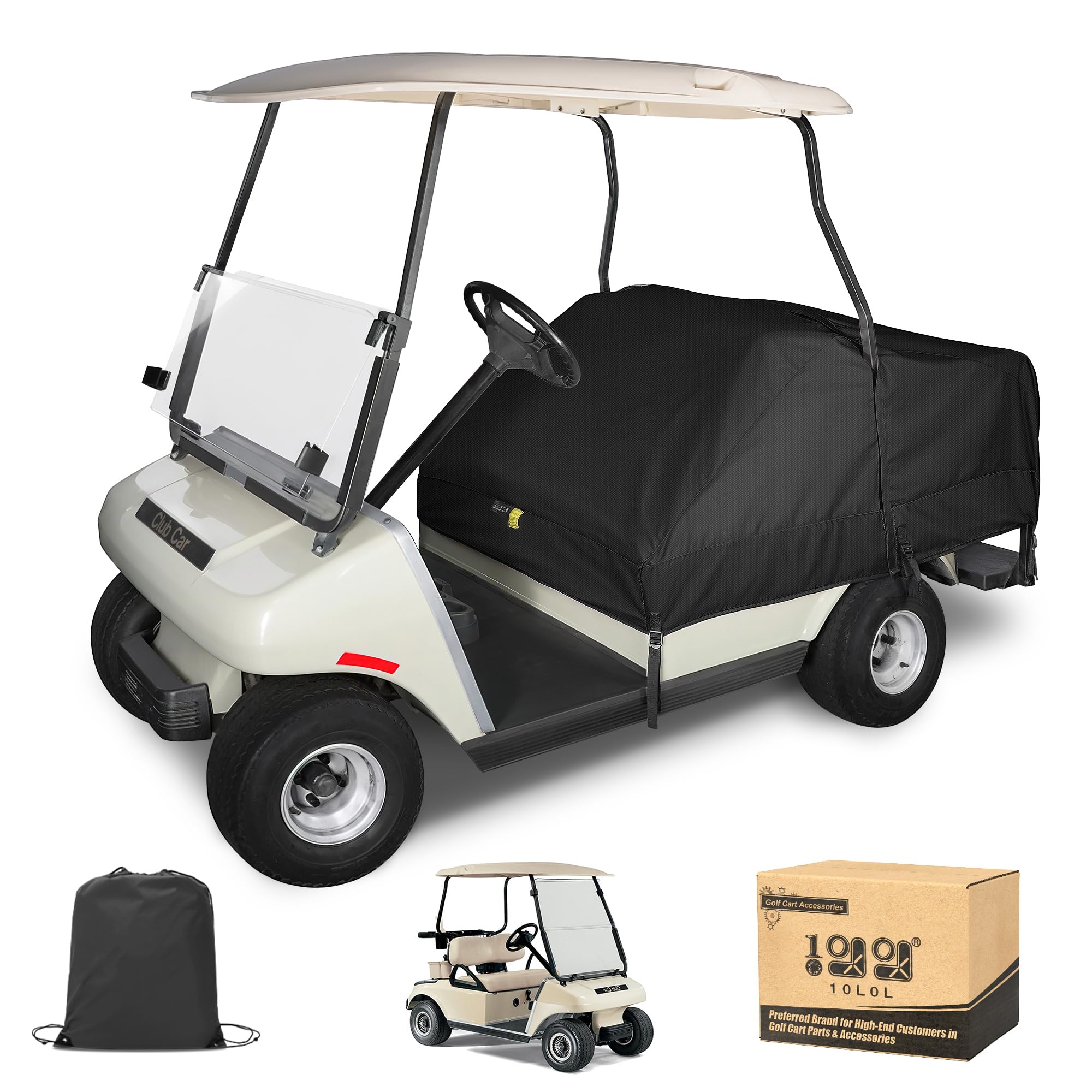 Amazon.com: 10L0L Waterproof Golf Cart Cover Protector for 4 Passenger ...