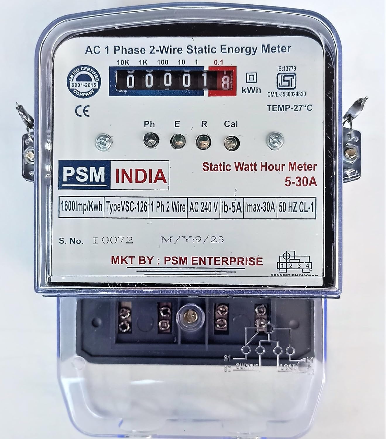 PSM INDIA AC Single Phase Static Energy Sub Meter With Counter Display ...