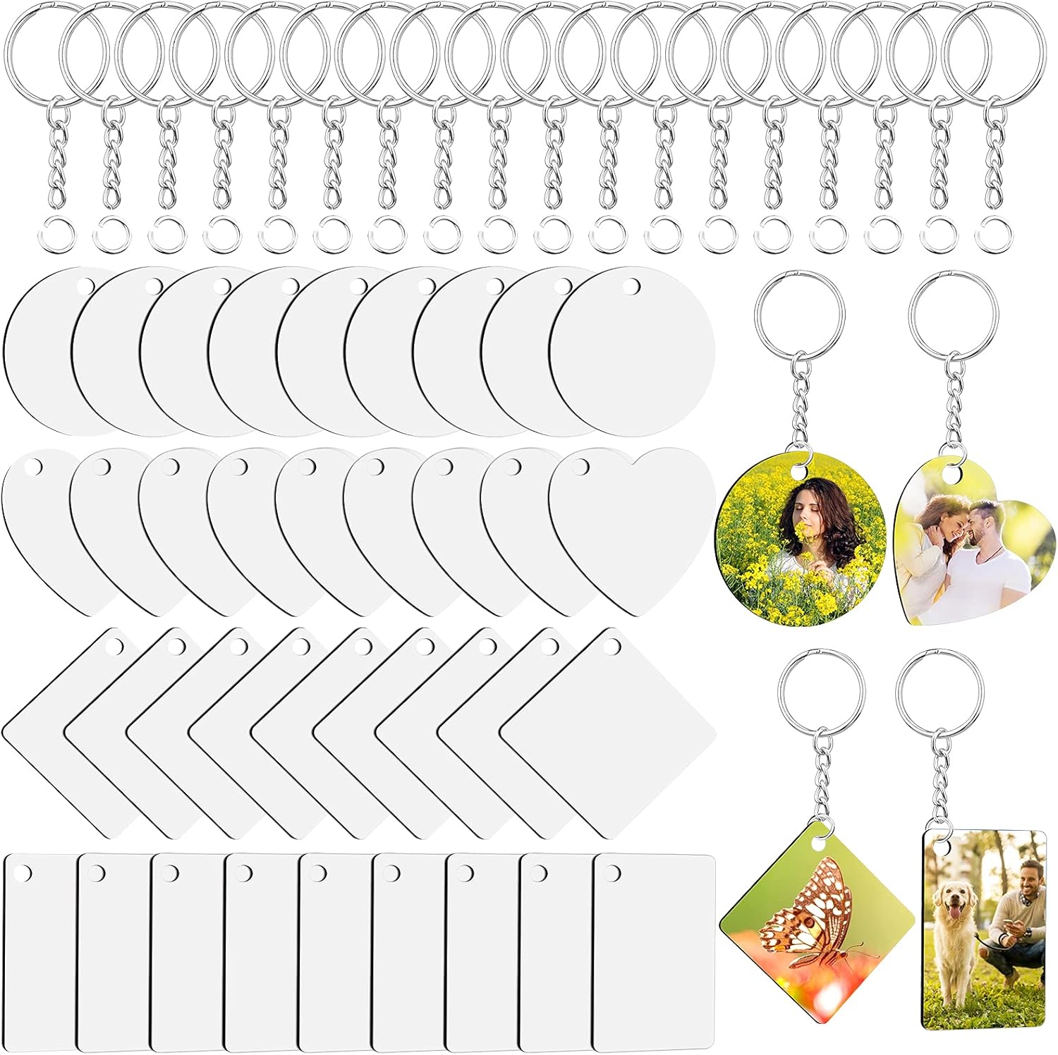 Amazon.com: Sublimation Blanks Keychains Products, 108 Pcs Sublimation ...