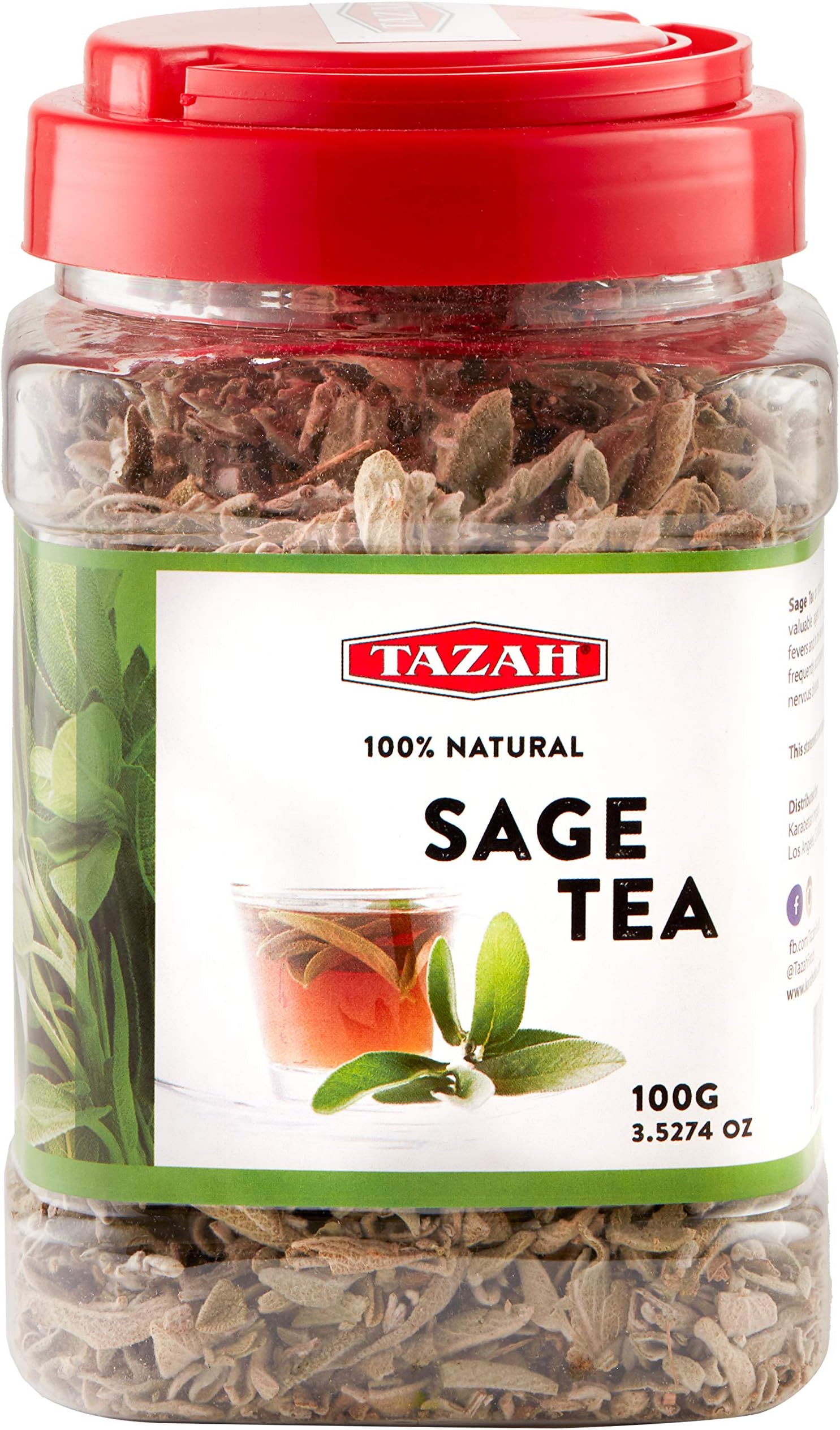 Amazon.com : Tazah Natural Sage Tea 3.5oz -100gr Premium Egyptian ...