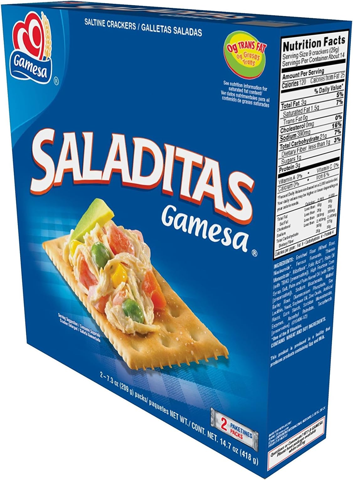 Amazon.com : Gamesa Saladitas Crackers, 48 Count (Pack of 1) : Cookies ...