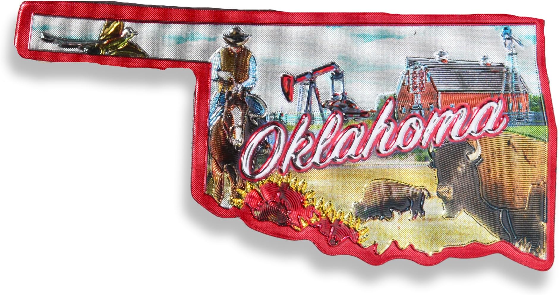 Amazon.com: Oklahoma Artwood State Magnet Collectible Souvenir by ...