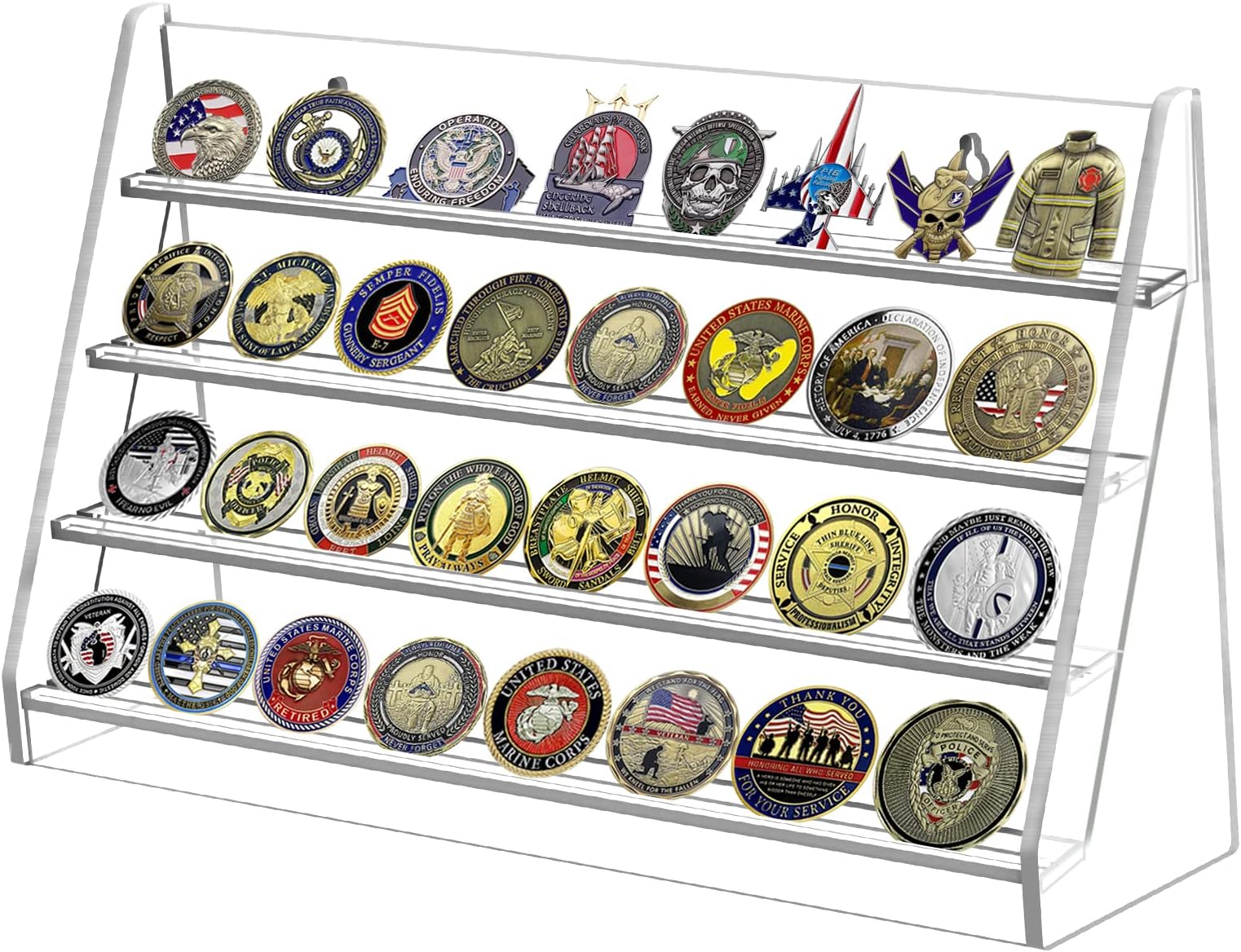 Amazon.com : Koluti 4 Rows Challenge Coin Holder Display Stand, Solid ...