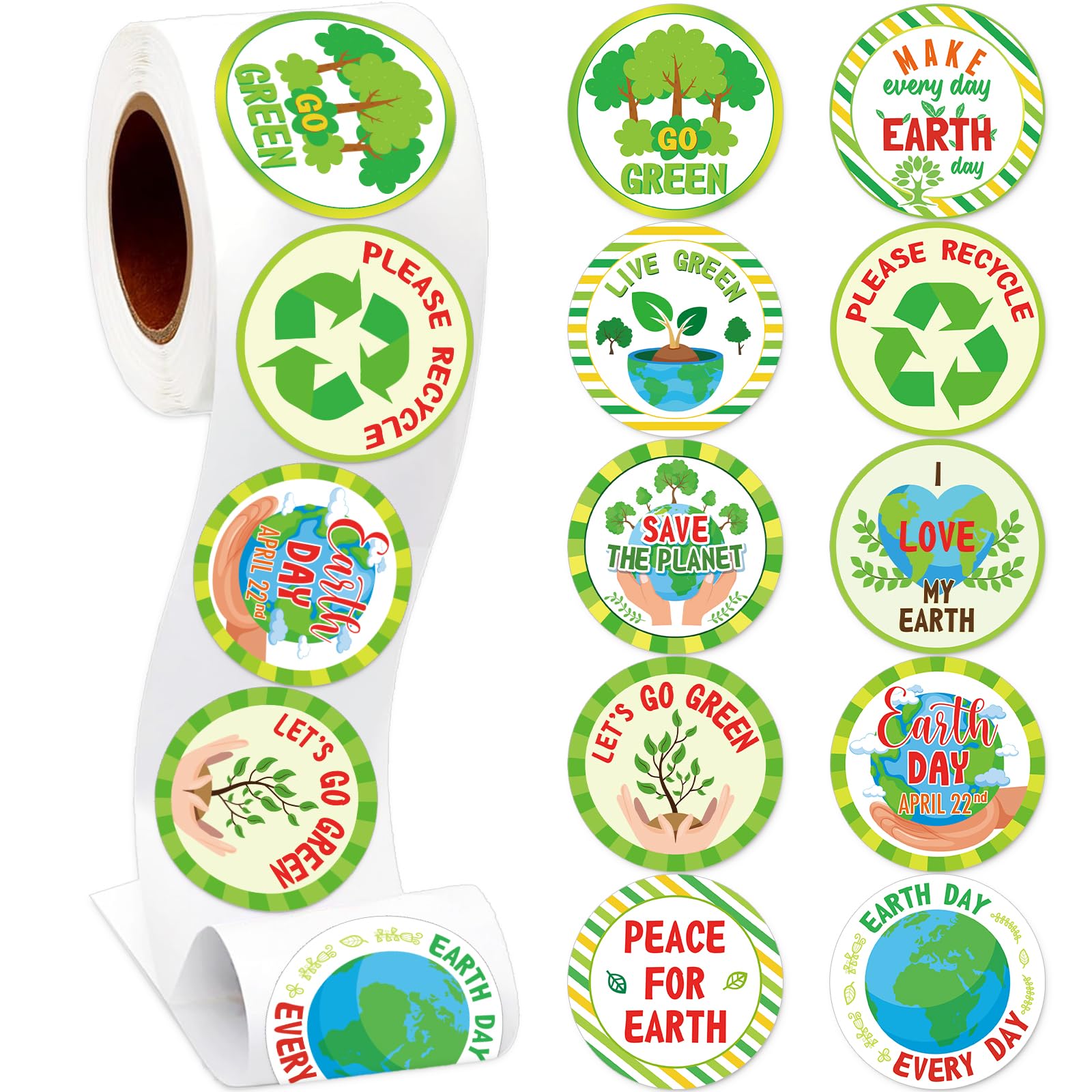 Buy 1000 Pcs Save The Earth Stickers for Kids The Earth Day Stickers ...