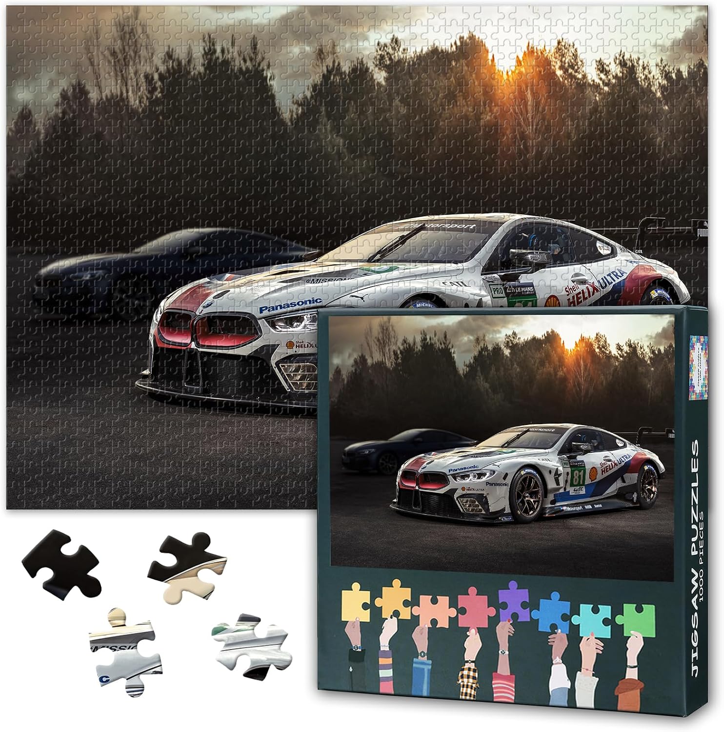 Amazon.com: Puzzles for Adults 1000 Pieces - Racing Car Theme Jigsaw ...