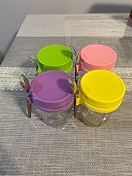 Amazon.com: Boombamo Overnight Oats Containers w.Lids and Spoons,Mason Jars for Oats,Airtight ...
