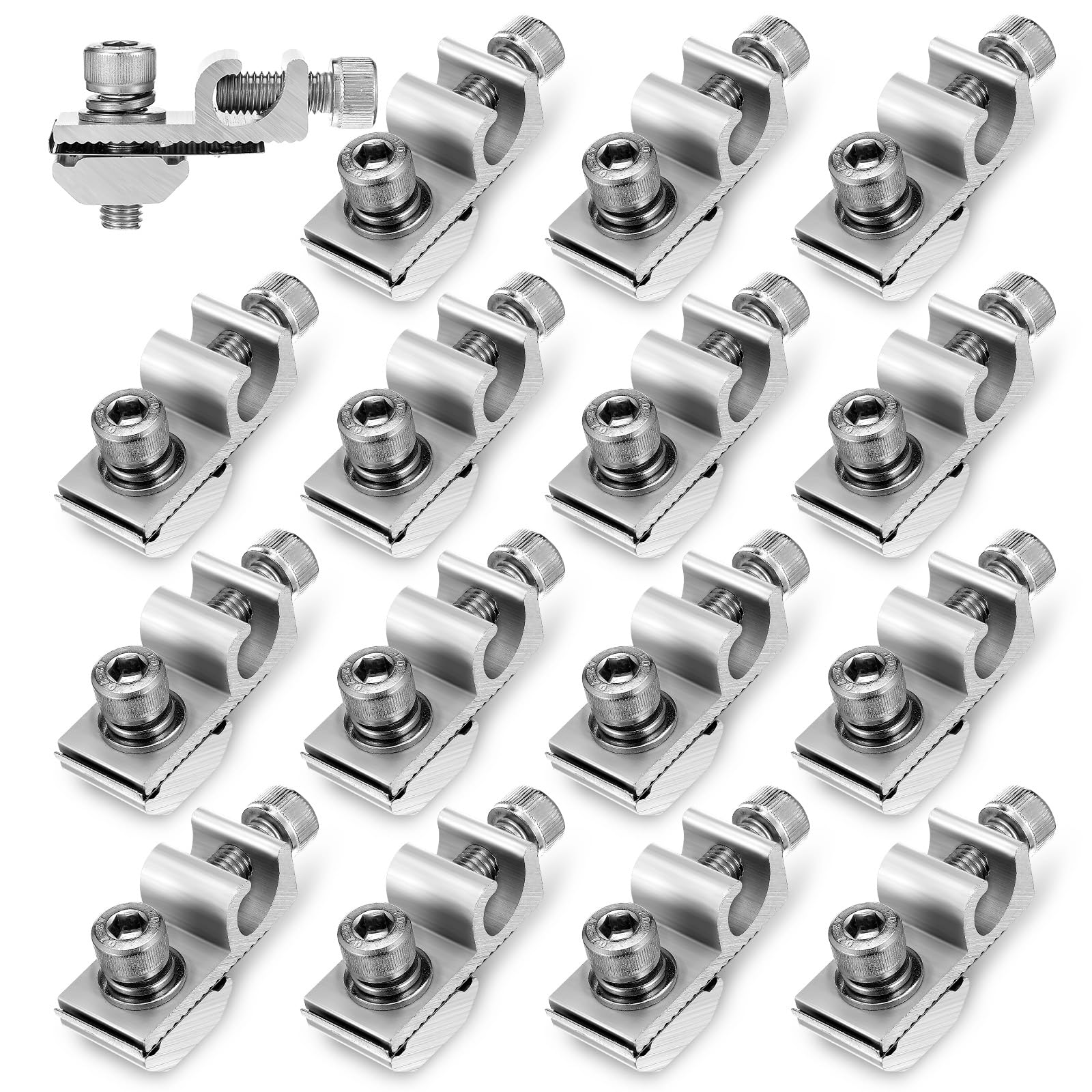 Amazon.com: 16 Pcs Solar Panel Grounding Lugs, Solar Mounting System ...
